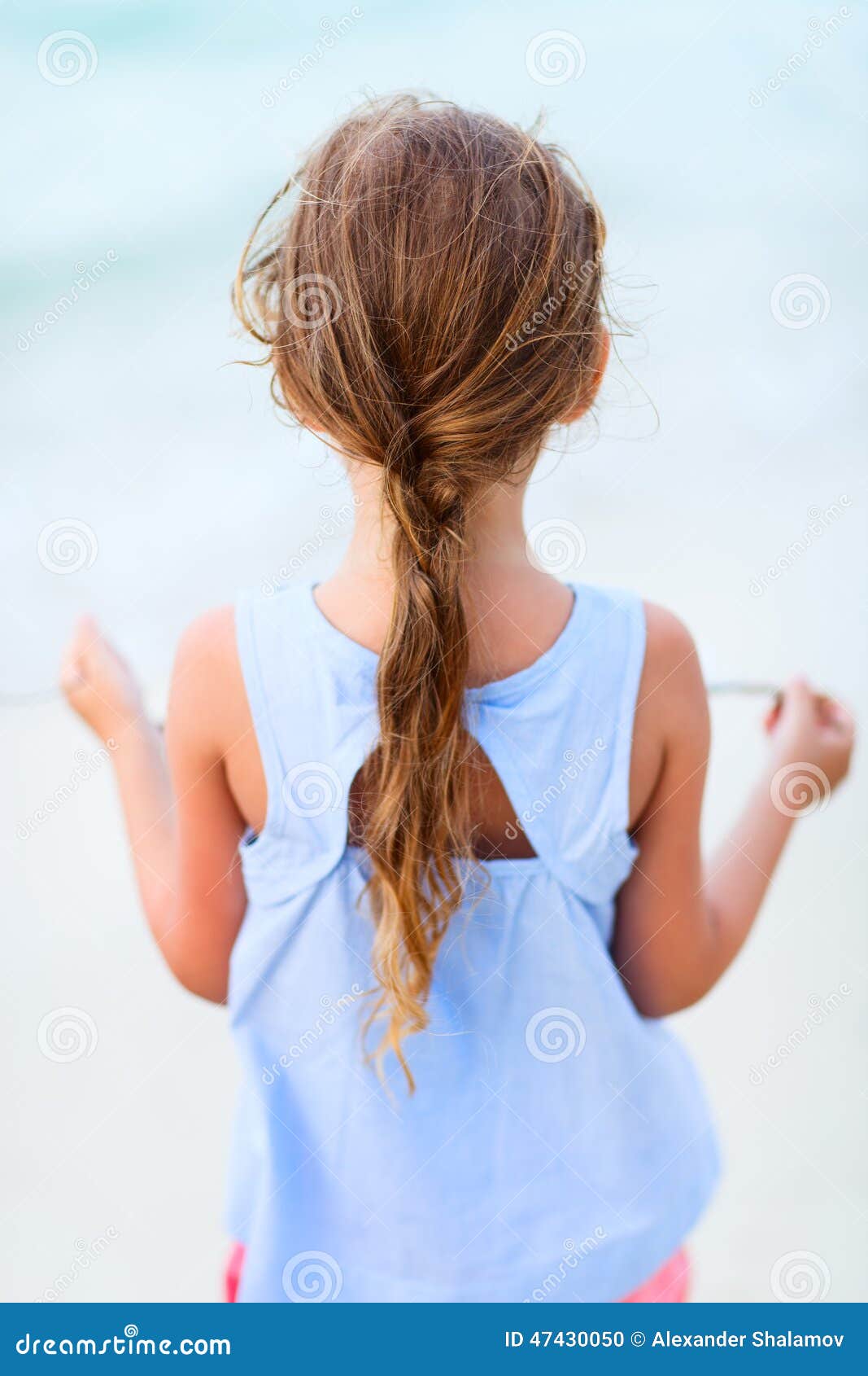 Little girl at beach stock photo. Image of holiday, vacation - 47430050