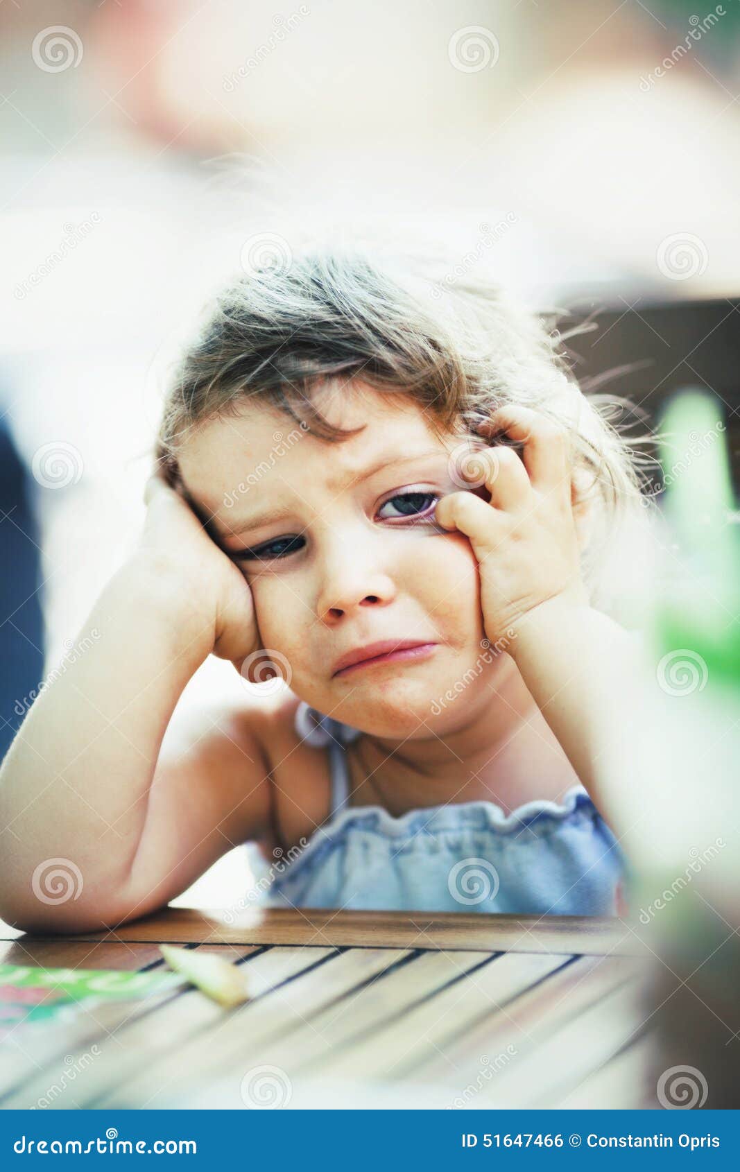 Little girl being sad stock photo. Image of pensive, little - 51647466
