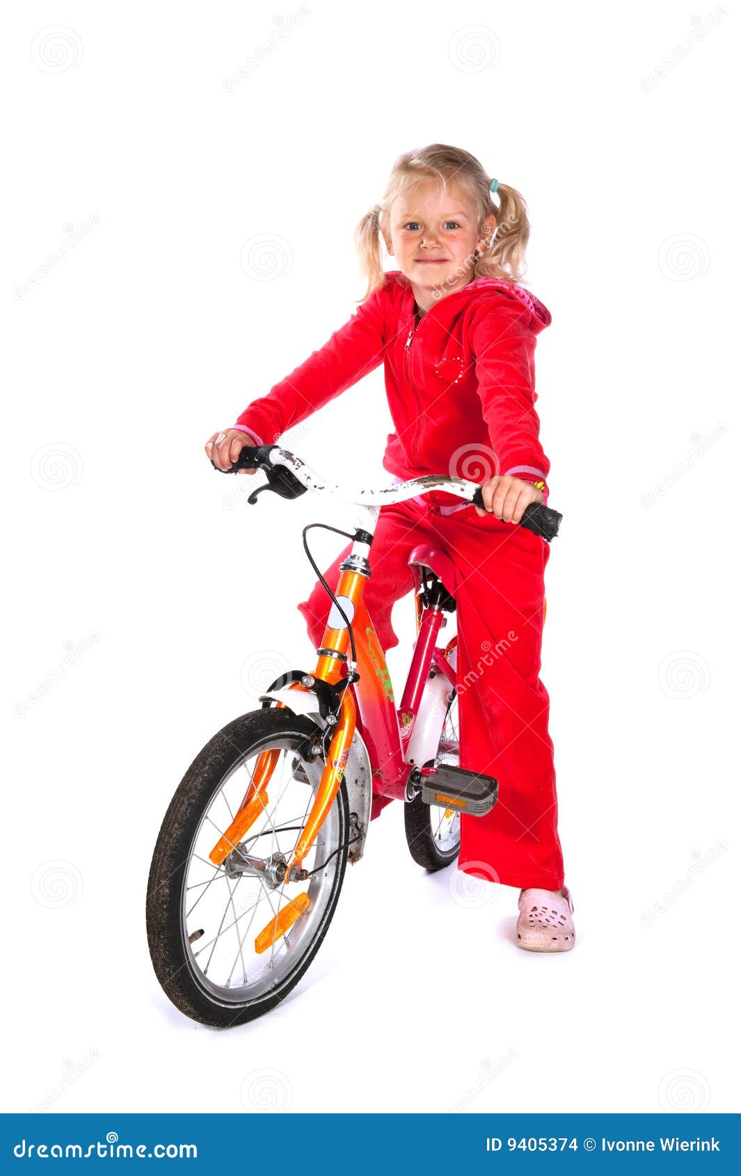 Little girl with bike stock photo. Image of isolated, transport - 9405374