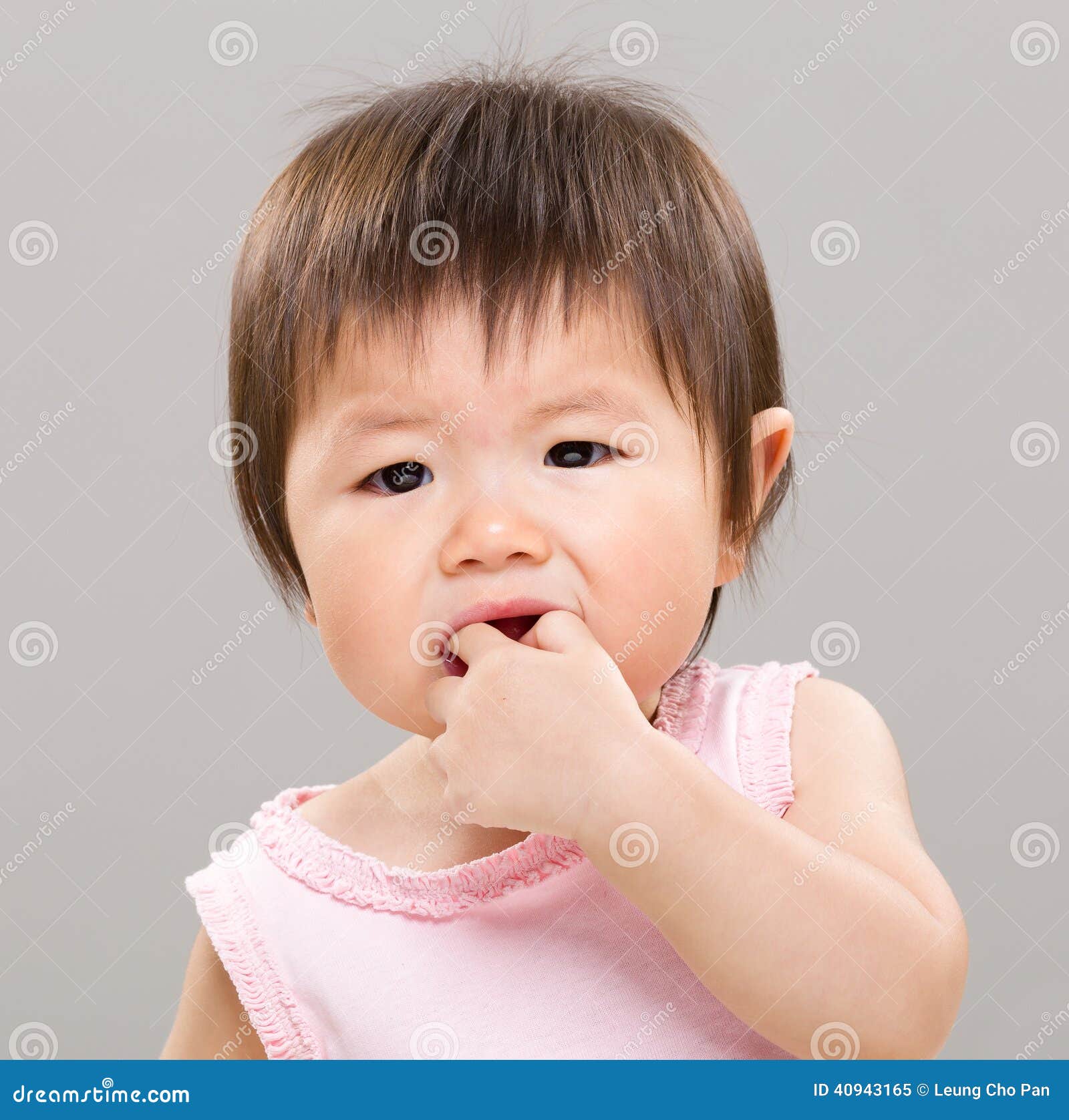 Little Girl Bite Her Finger Stock Image - Image of human, care: 40943165