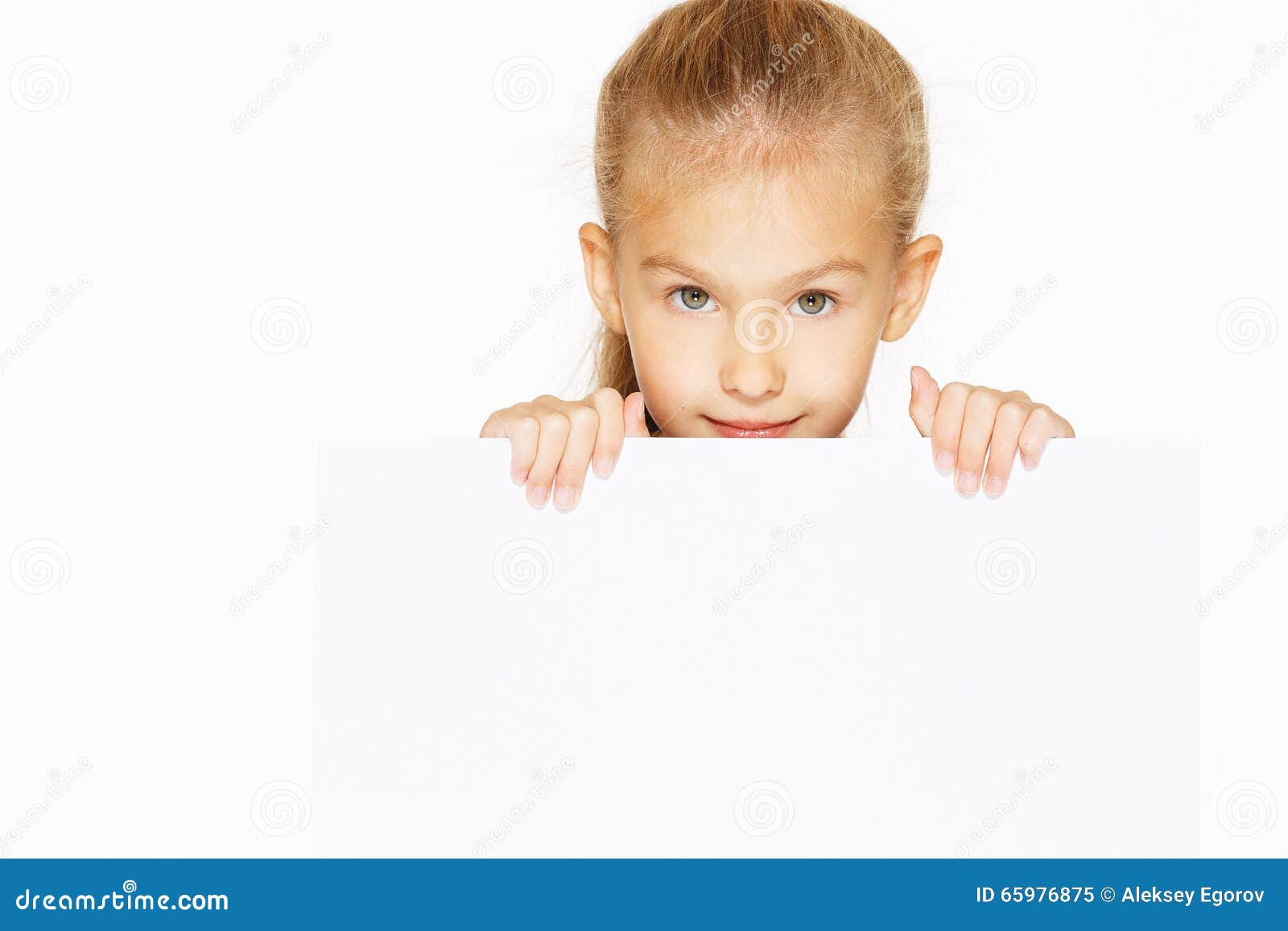 Little Girl with Blank Sign Stock Image - Image of females, innocence ...