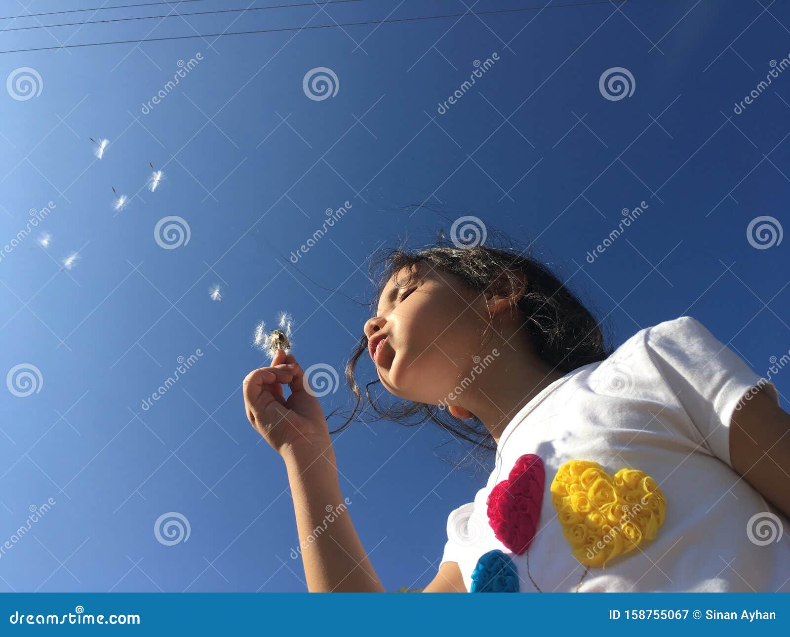 A Little Girl Blowing Dandelion Seeds. Stock Image - Image of ... A Little Girl Blowing Dandelion Seeds. Stock Image - Image of ...