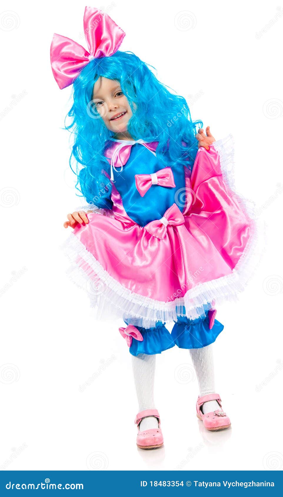 Little girl with blue hair stock photo. Image of childhood - 18483354