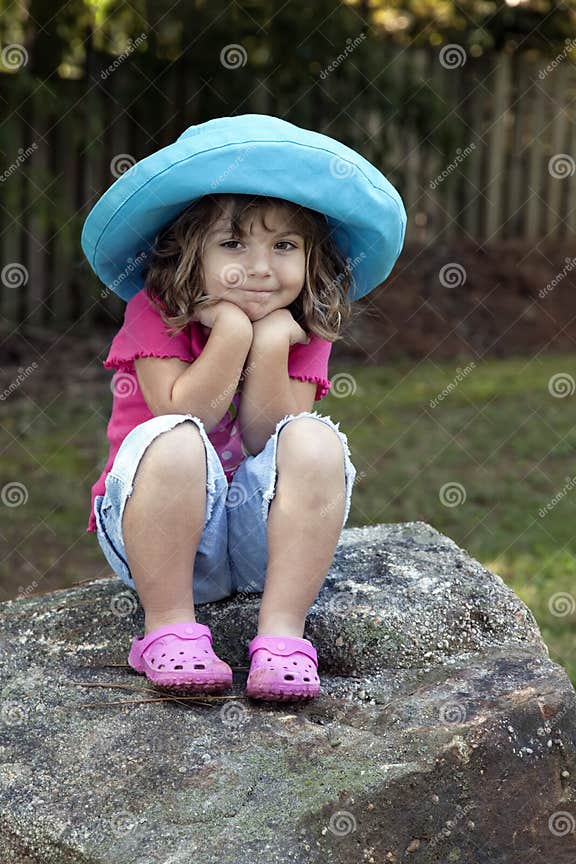Little girl in blue hat stock photo. Image of blue, daughter - 11190824