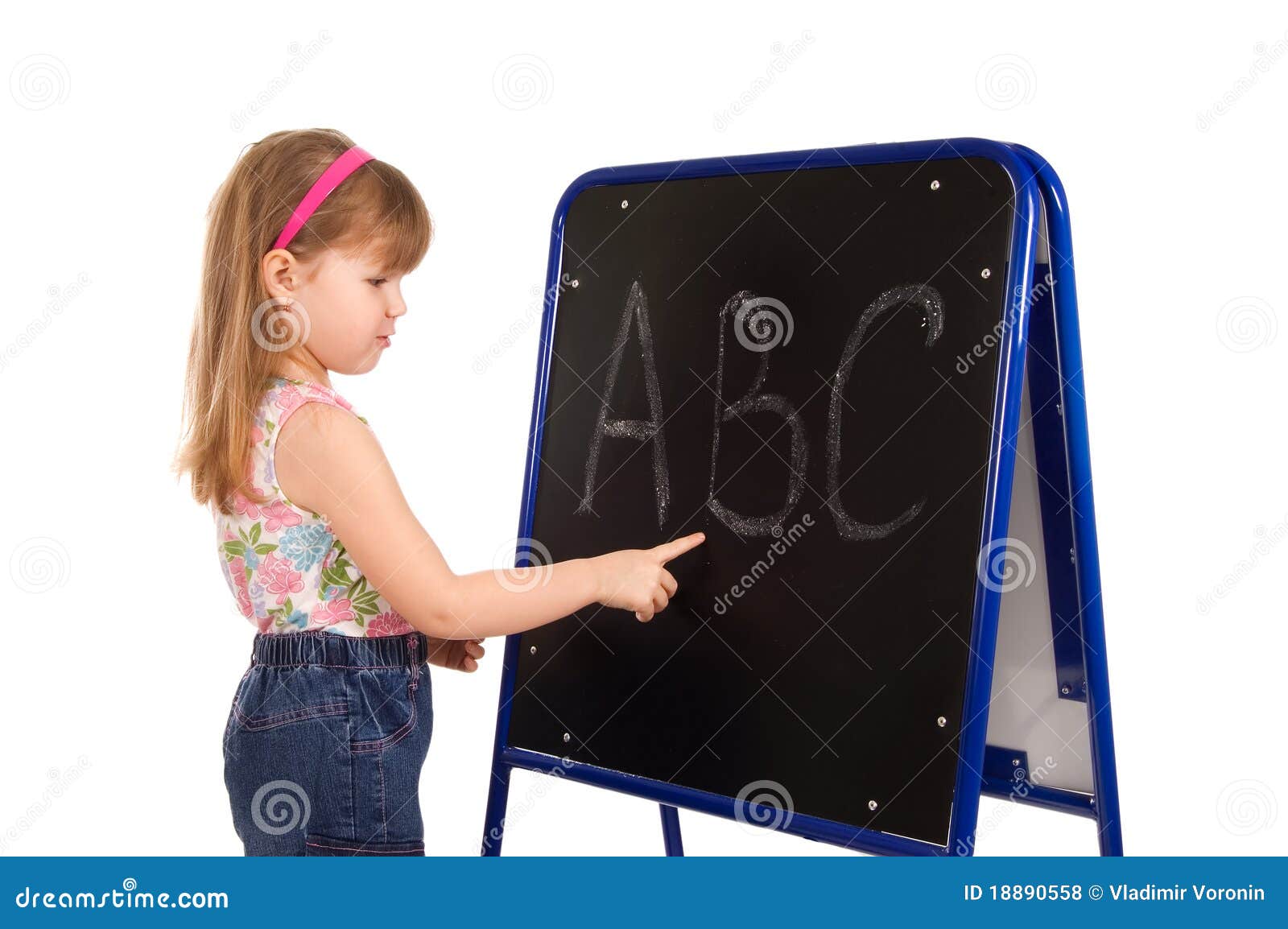 Little girl about a board stock photo. Image of classroom - 18890558