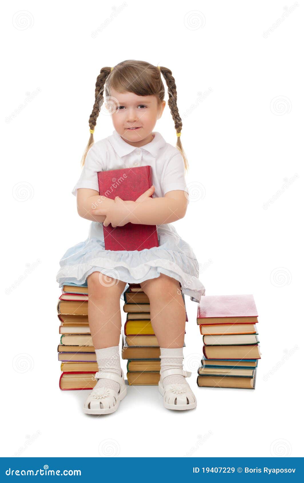 Little girl with book stock image. Image of female, happy - 19407229