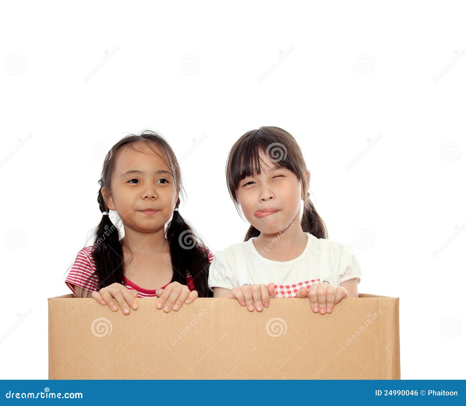 Little girl in the box stock photo. Image of house, landscape - 24990046