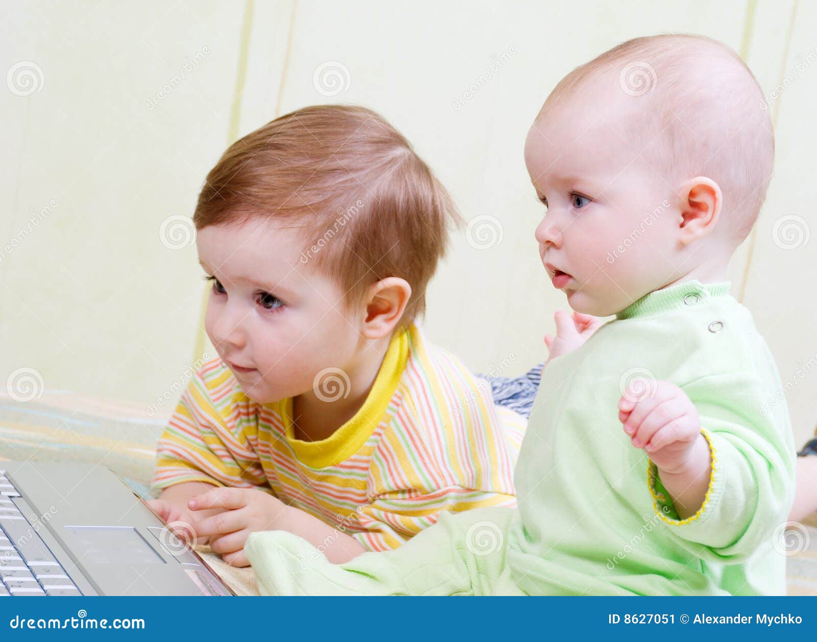 Little Girl and Boy Using Laptops. Stock Image - Image of caucasian ...