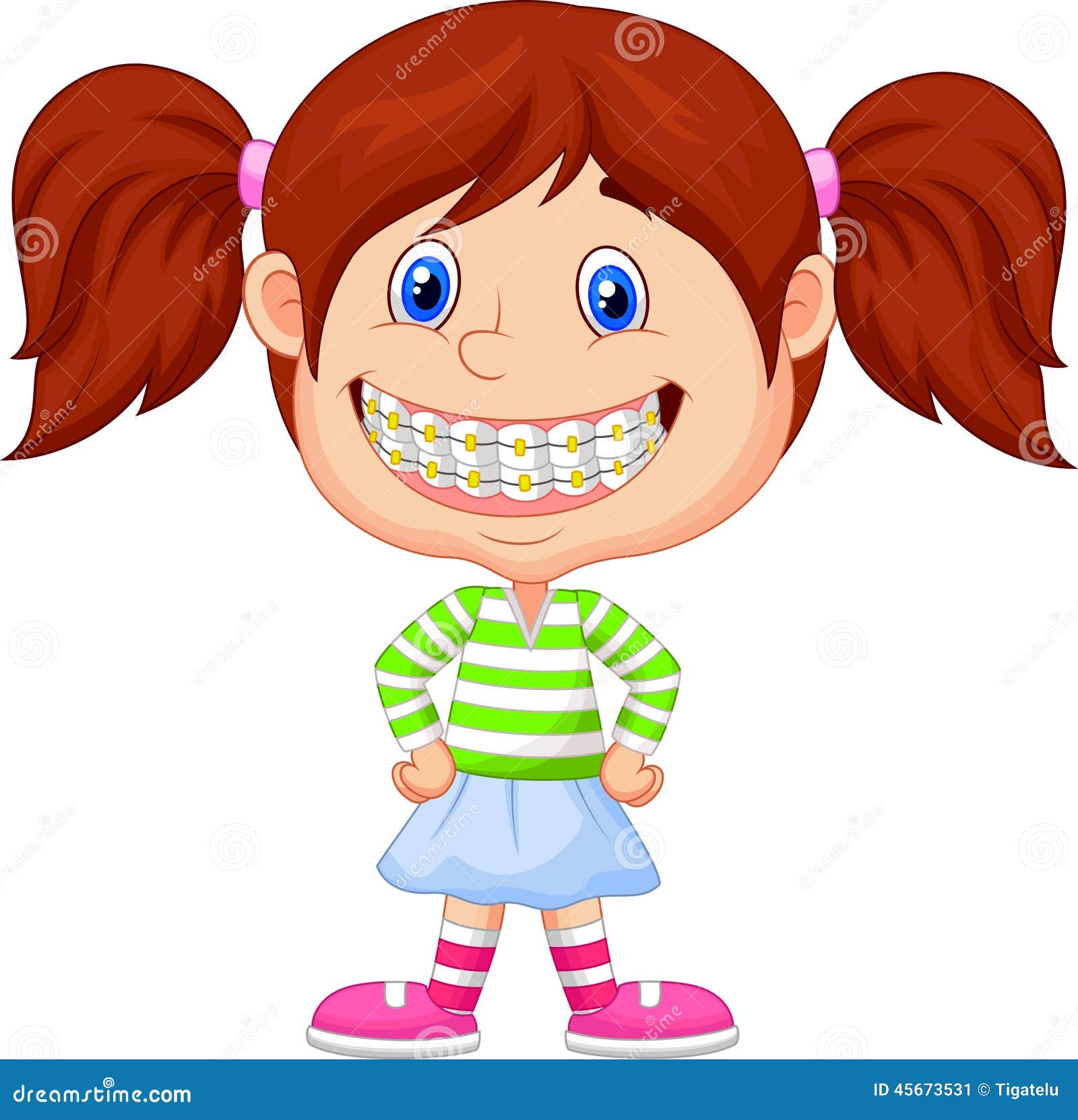 Little Boy With Brackets Cartoon Vector | CartoonDealer.com #45673555