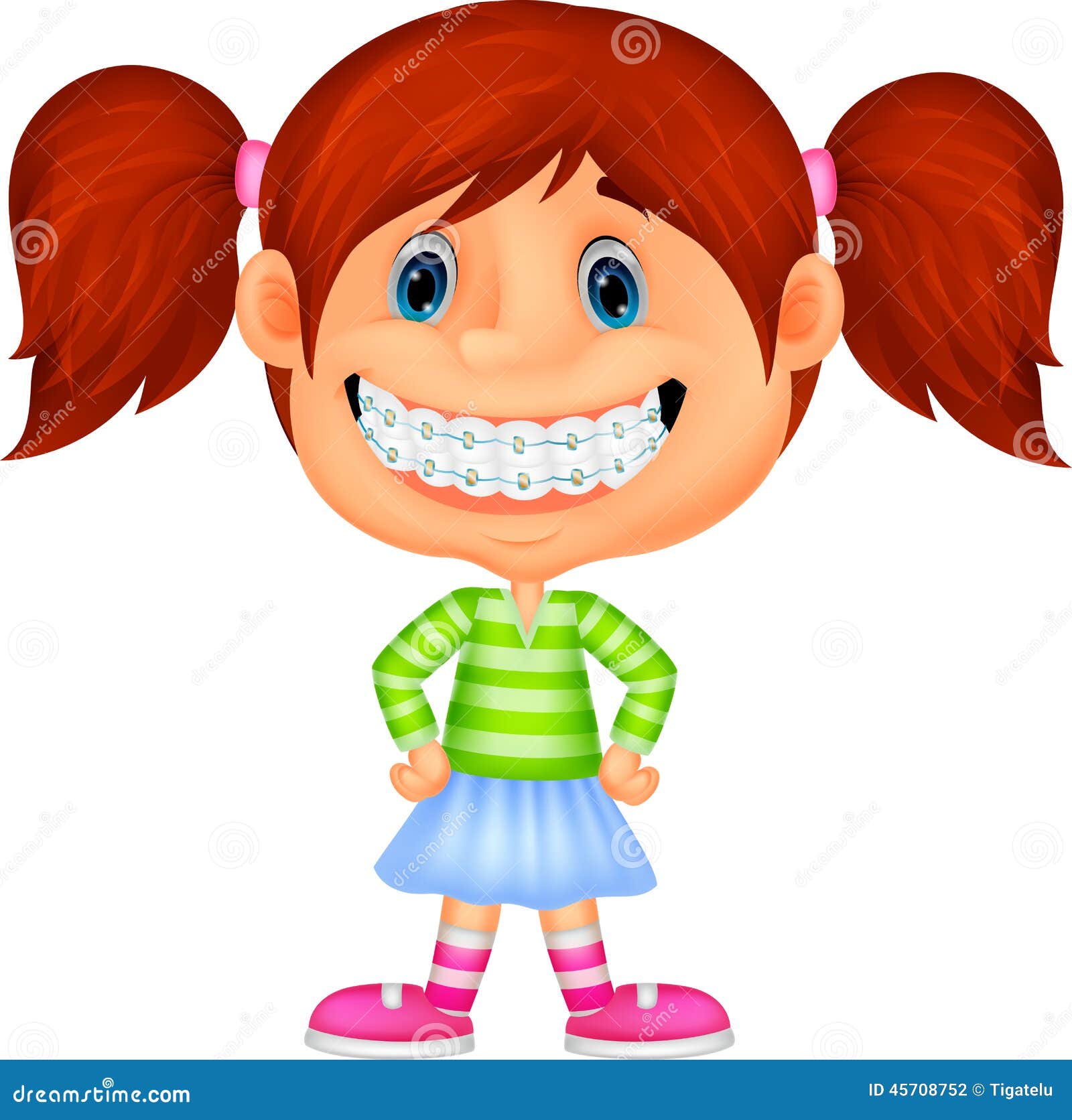 Little Boy With Brackets Cartoon Vector | CartoonDealer.com #45673555