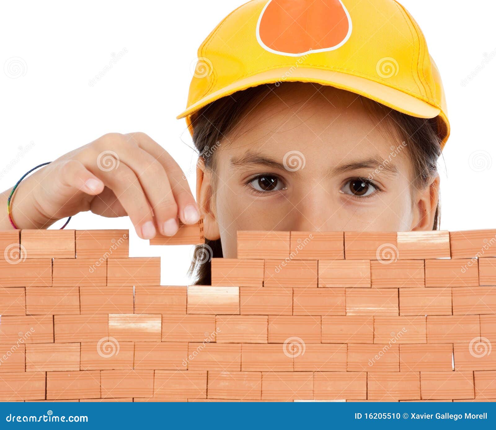 Little Girl Building a Wall Stock Photo - Image of concept, learn: 16205510