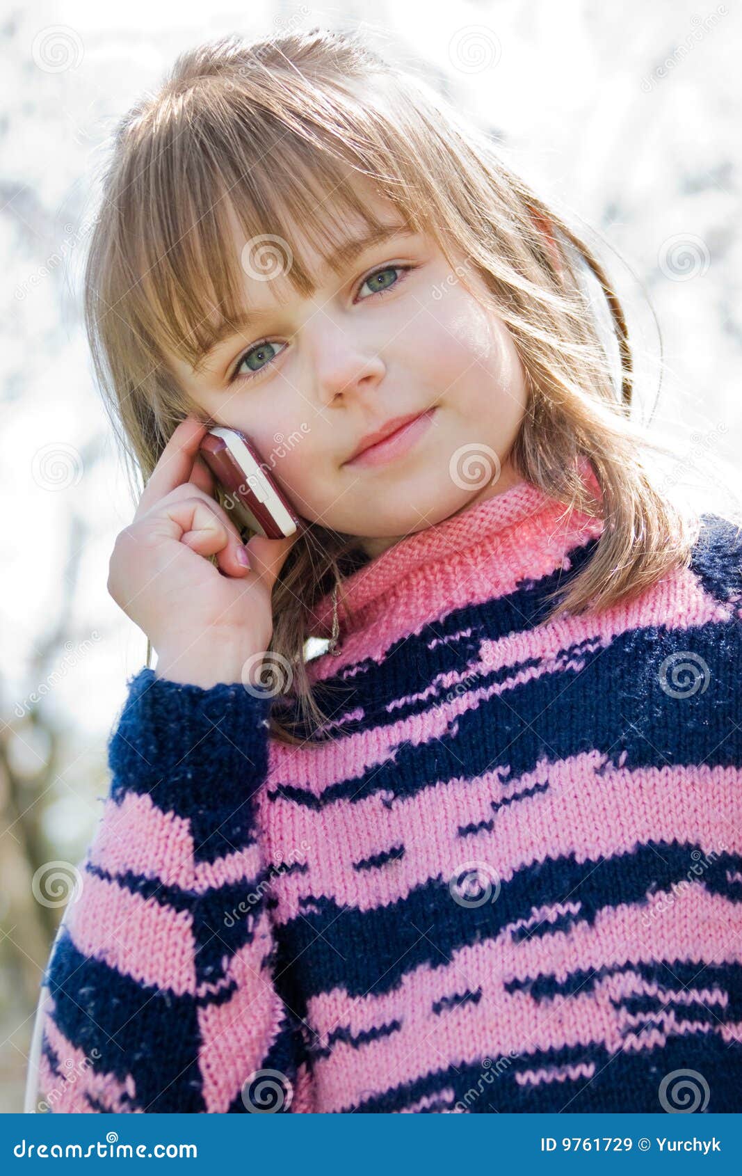 Little Girl Calling on Cellphone Stock Image - Image of hand, lifestyle ...