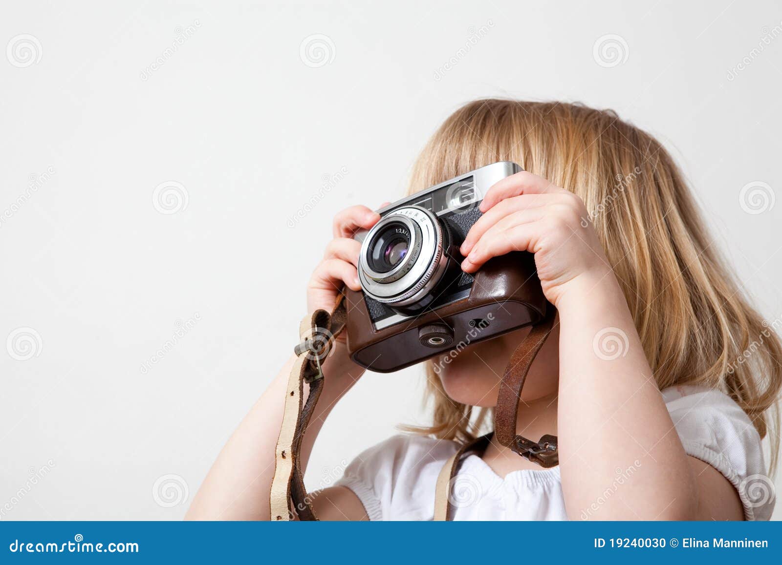 Little girl with camera stock photo. Image of lifestyle - 19240030