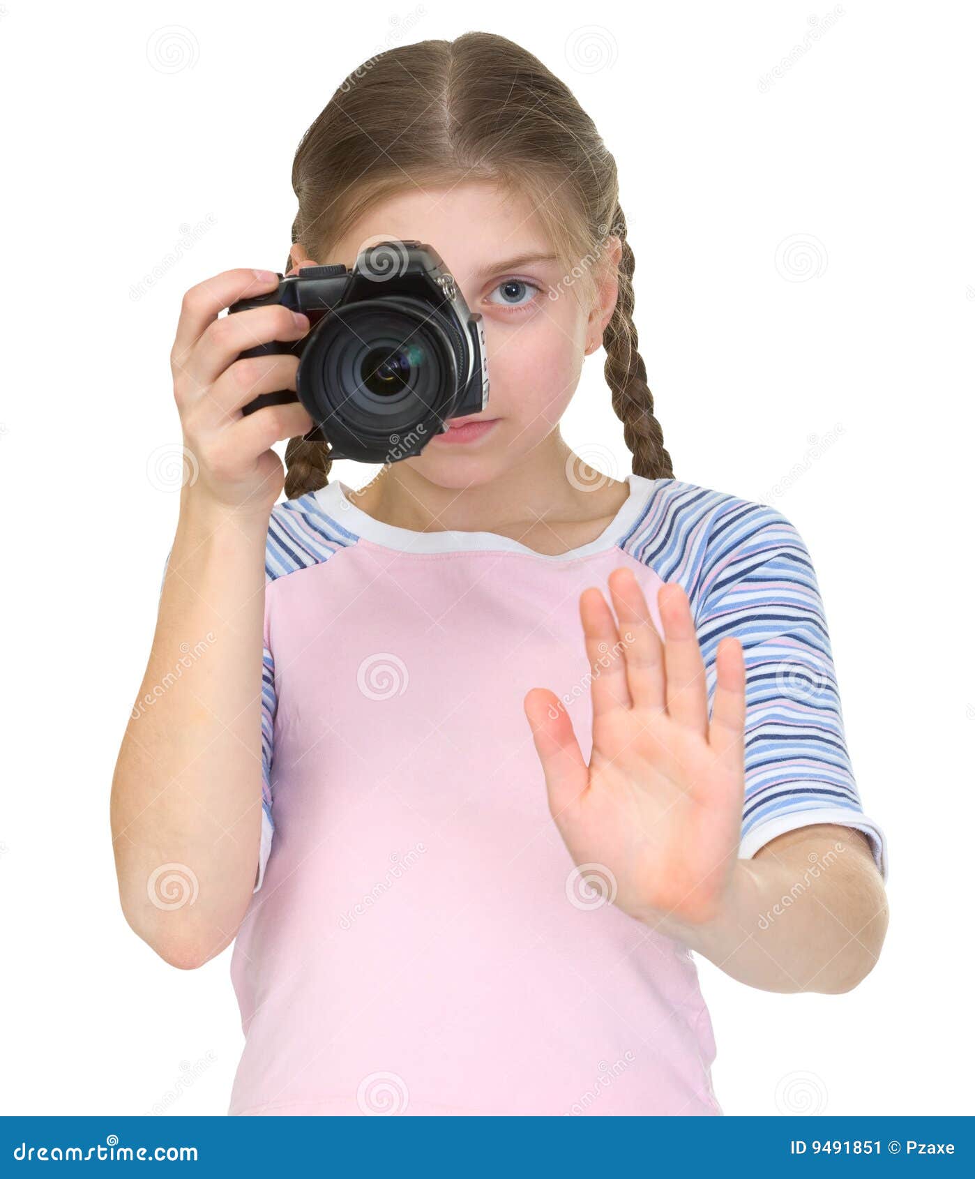 Little Girl with the Camera Stock Image - Image of standing, photograph ...