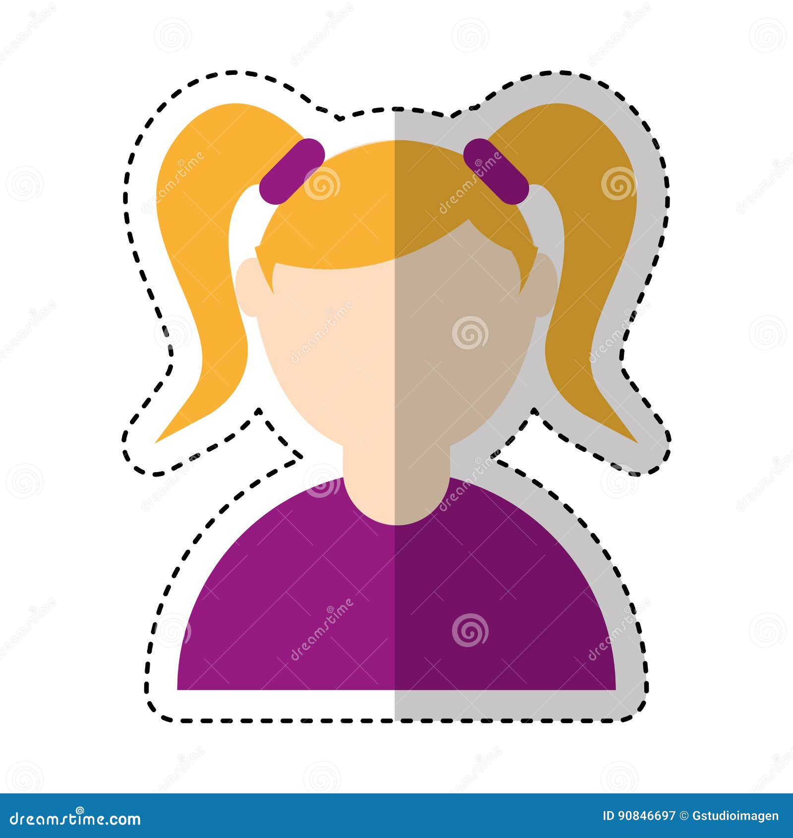 Little girl character icon stock vector. Illustration of person - 90846697