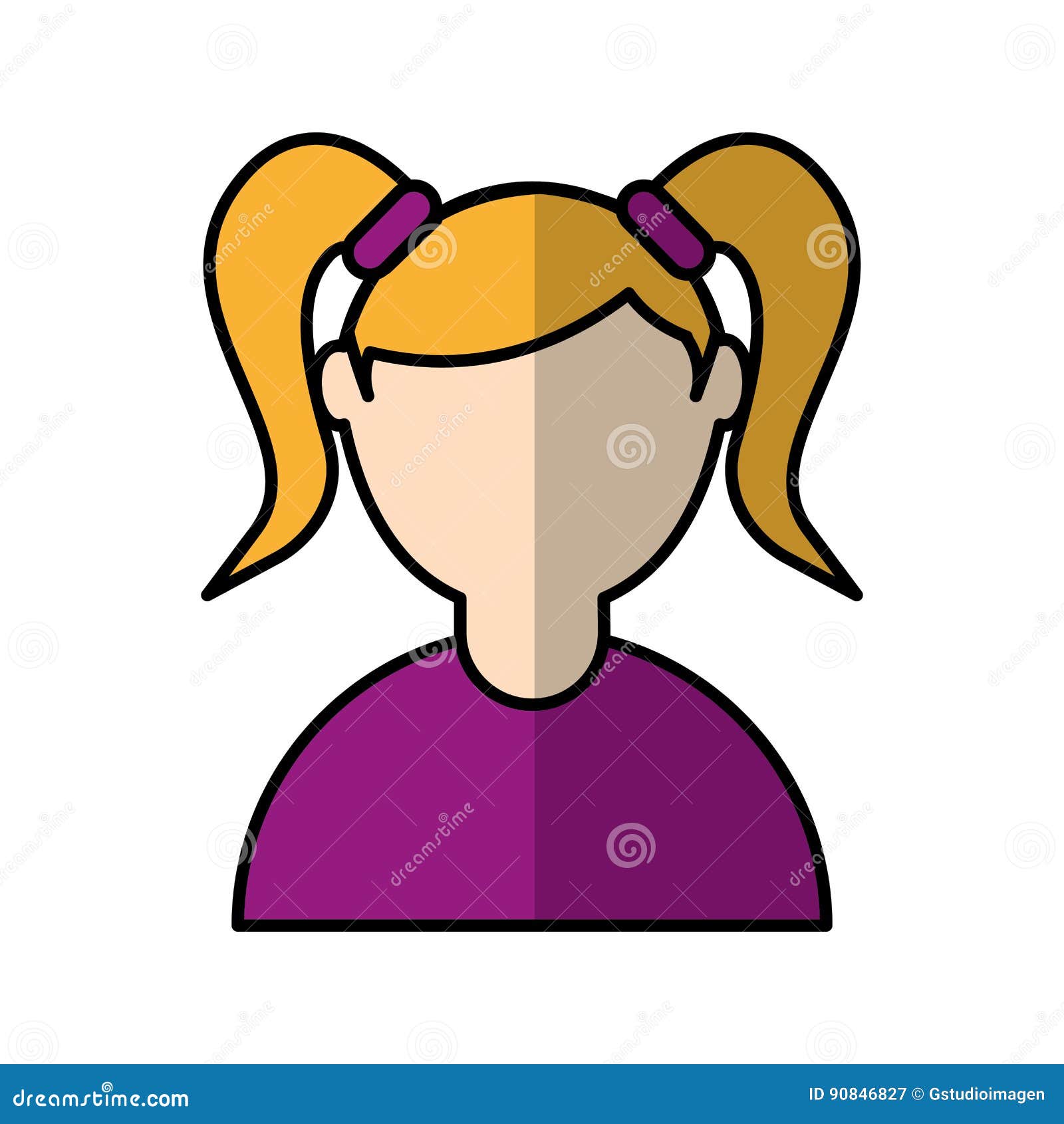 Little girl character icon stock vector. Illustration of fashion - 90846827