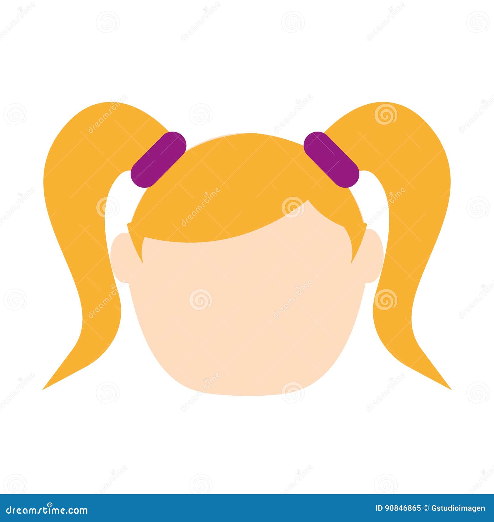 Little girl character icon stock vector. Illustration of pretty - 90846865