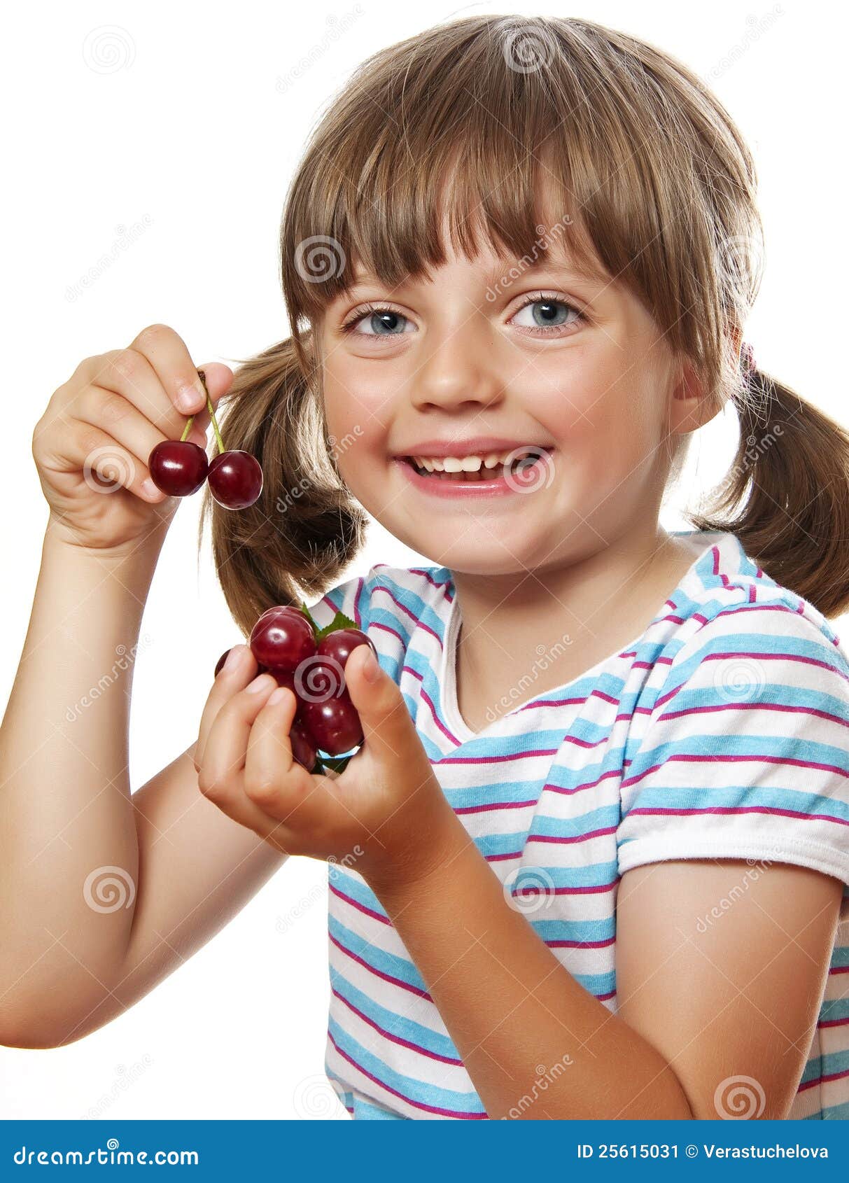 Little girl with cherries stock image. Image of childhood - 25615031