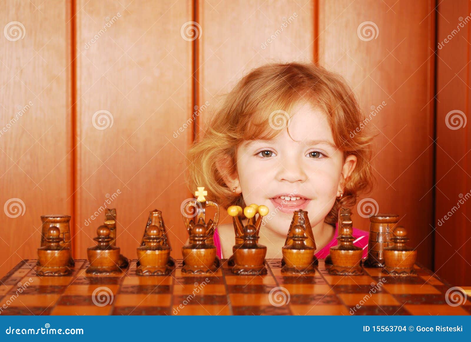 Little girl and chess stock photo. Image of battle, playing - 15563704