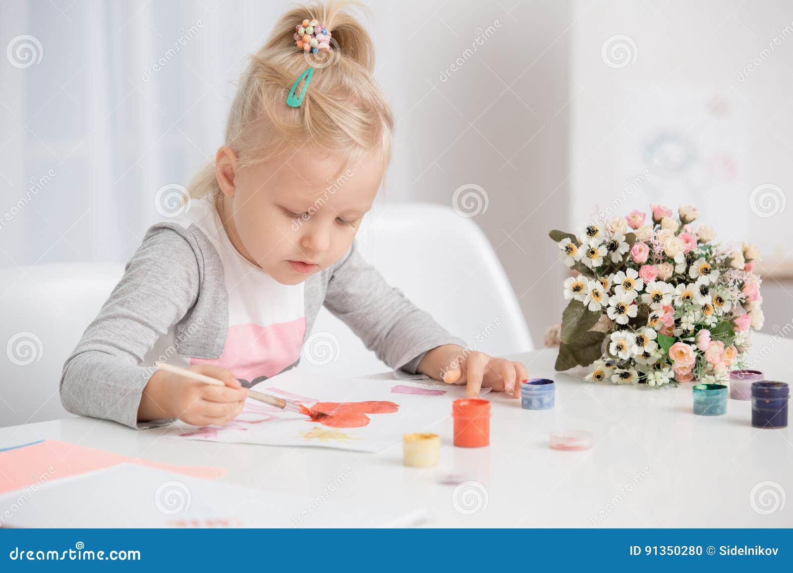 Little Girl Child Drawing Creativity Talent Concept Stock Photo - Image ...
