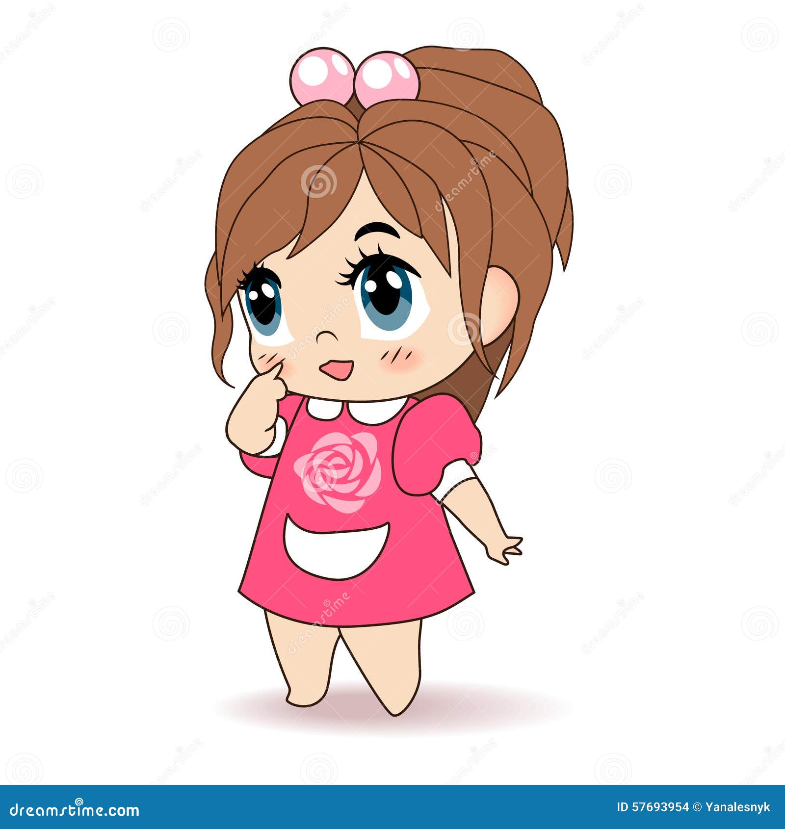 Little Girl, Children Vector Illustration Stock Vector - Image: 57693954