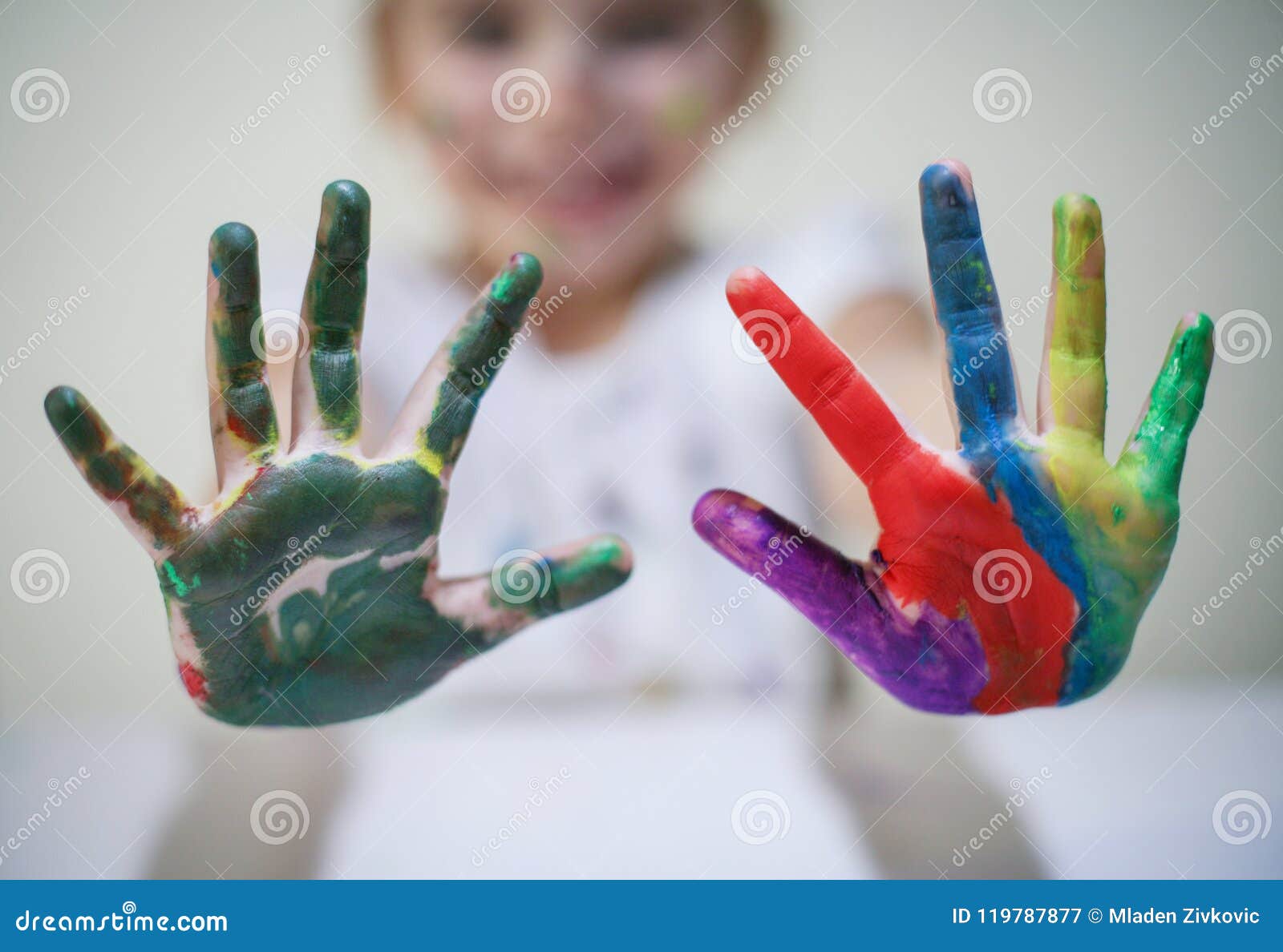 Colored hands. stock image. Image of brightly, female - 119787877