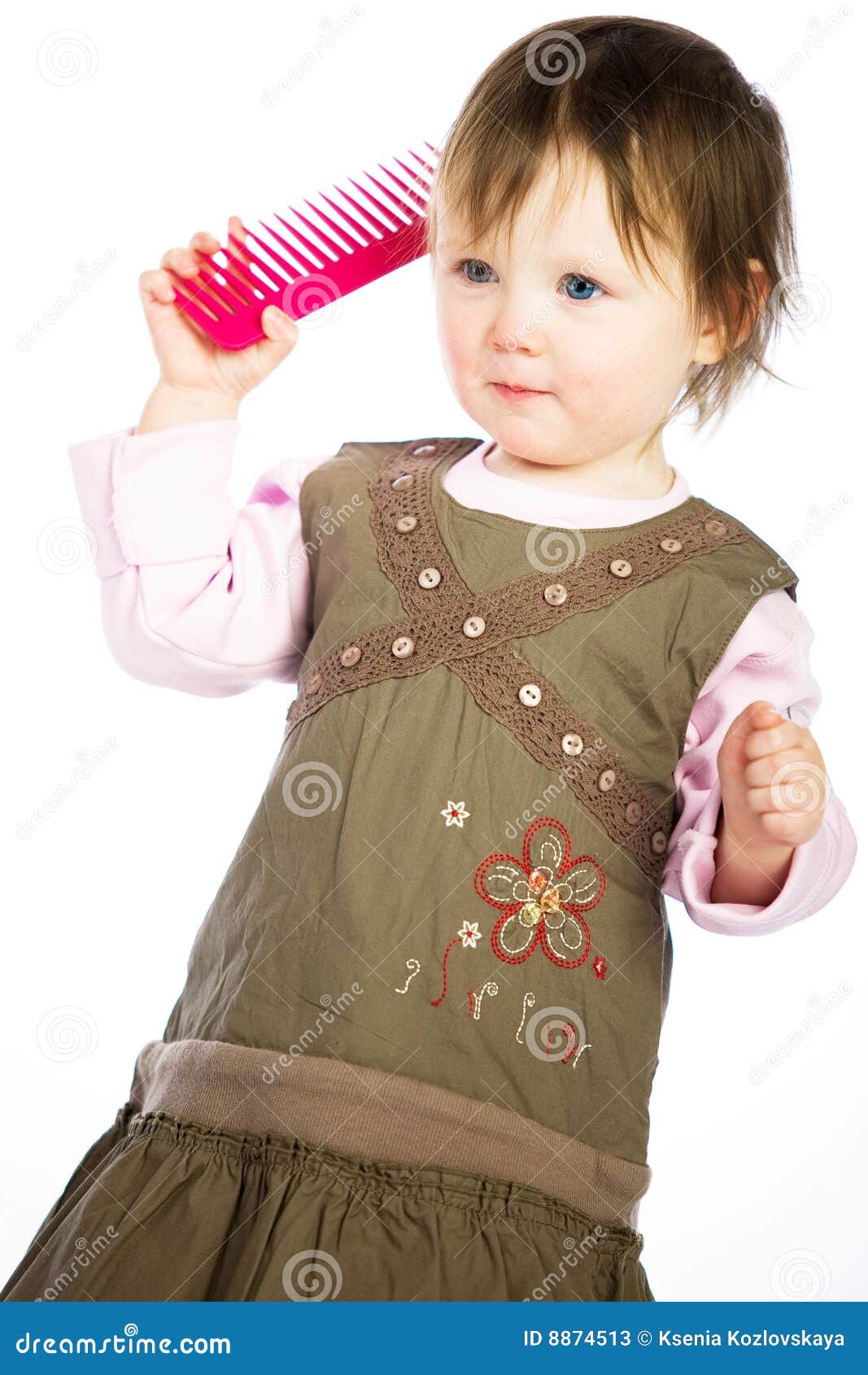 Little girl with comb stock image. Image of traditional - 8874513