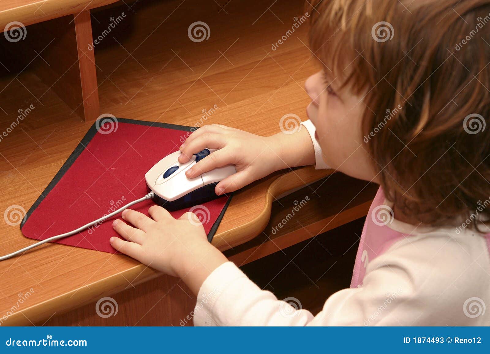 Little girl and computer stock image. Image of computer - 1874493