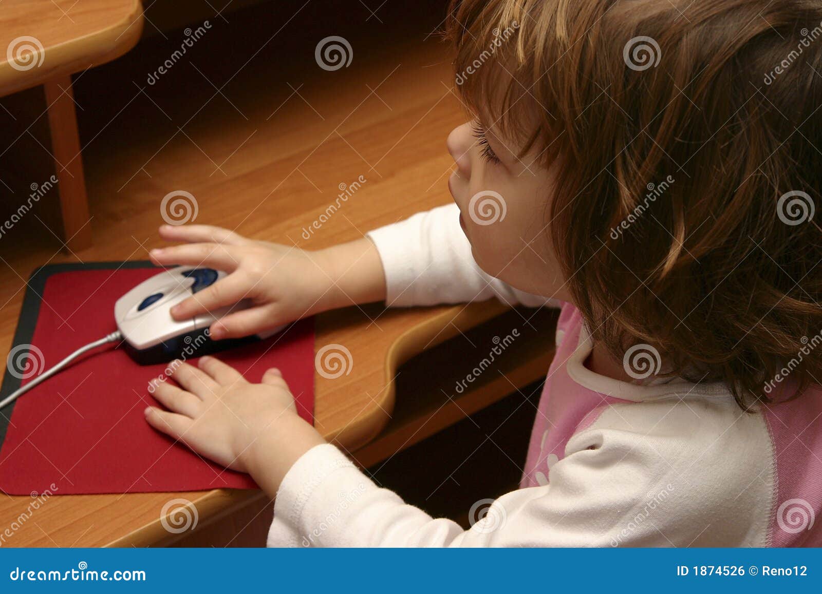 Little girl and computer stock photo. Image of technology - 1874526