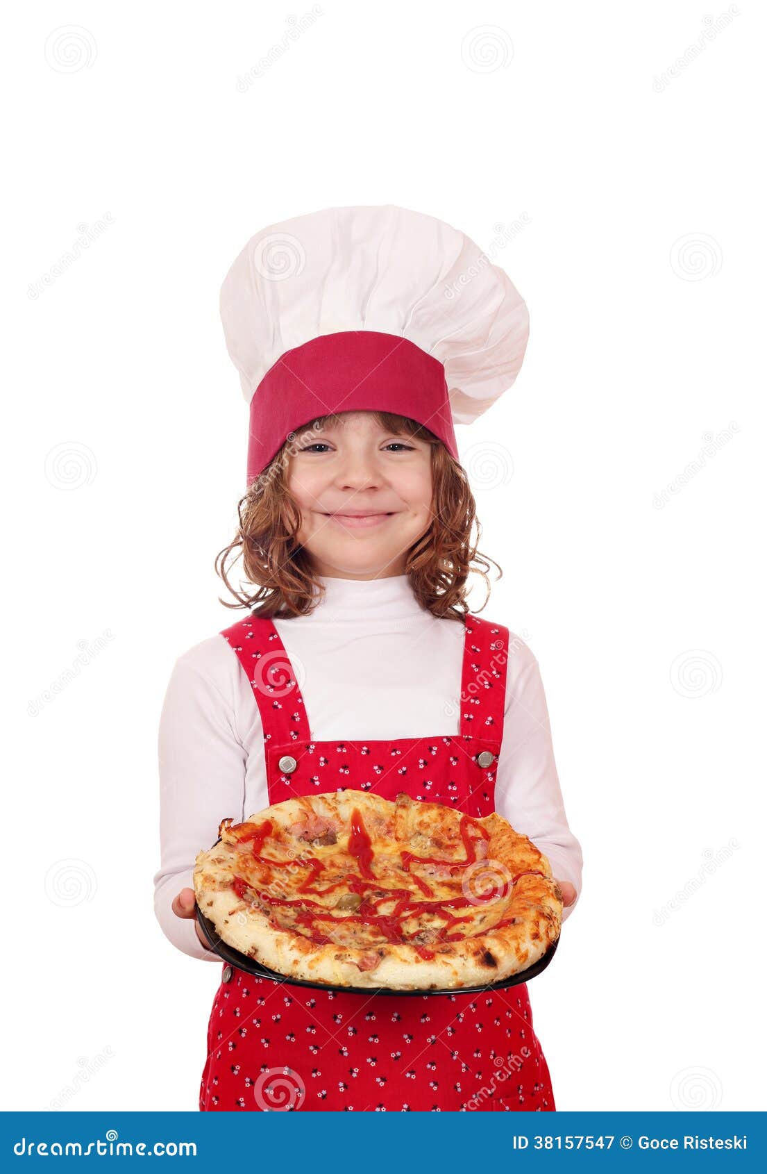 Little Girl Cook with Pizza Stock Image - Image of crust, gourmet: 38157547
