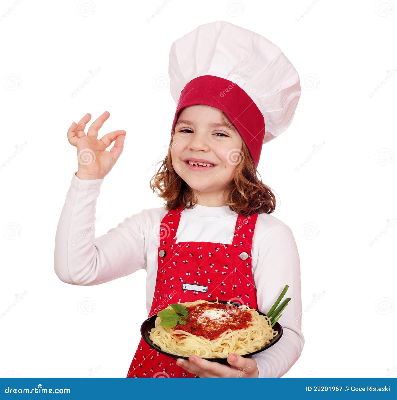 Little Girl Cook with Spaghetti Stock Image - Image of cooking, little ...