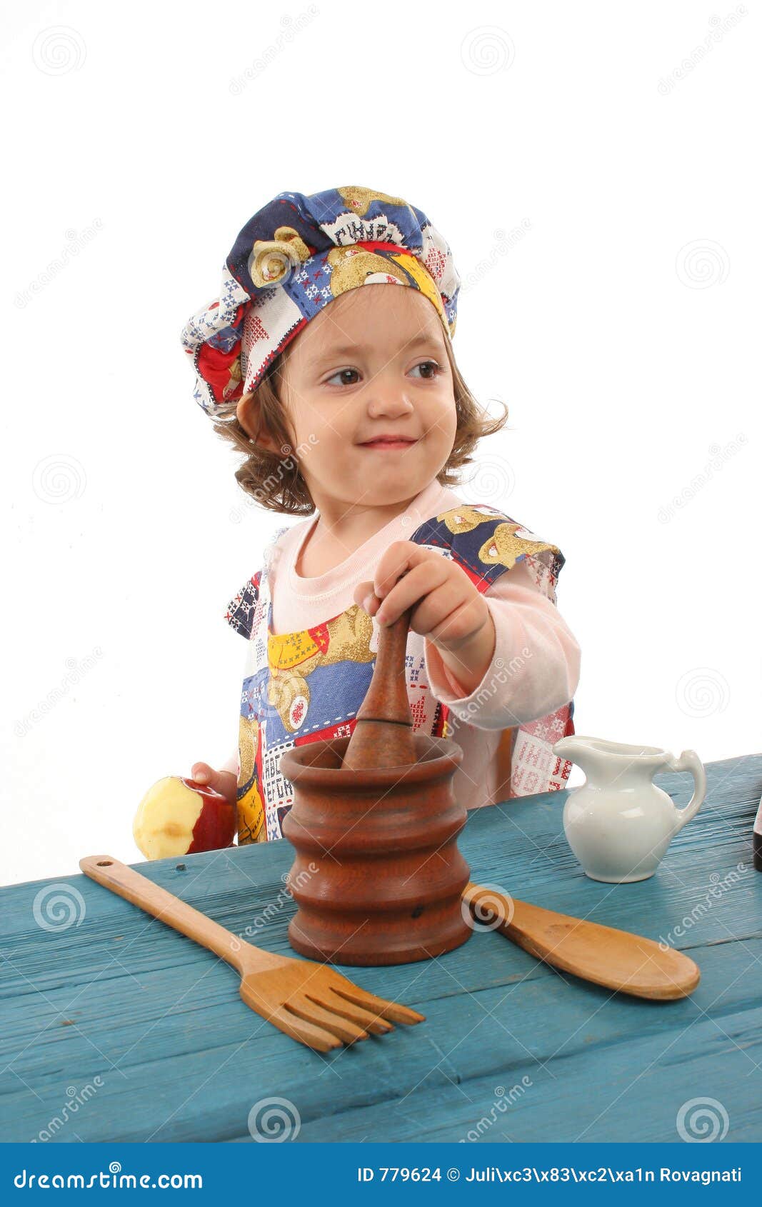 Little Girl Cooking Dressed As a Chef Stock Photo - Image of costume ...
