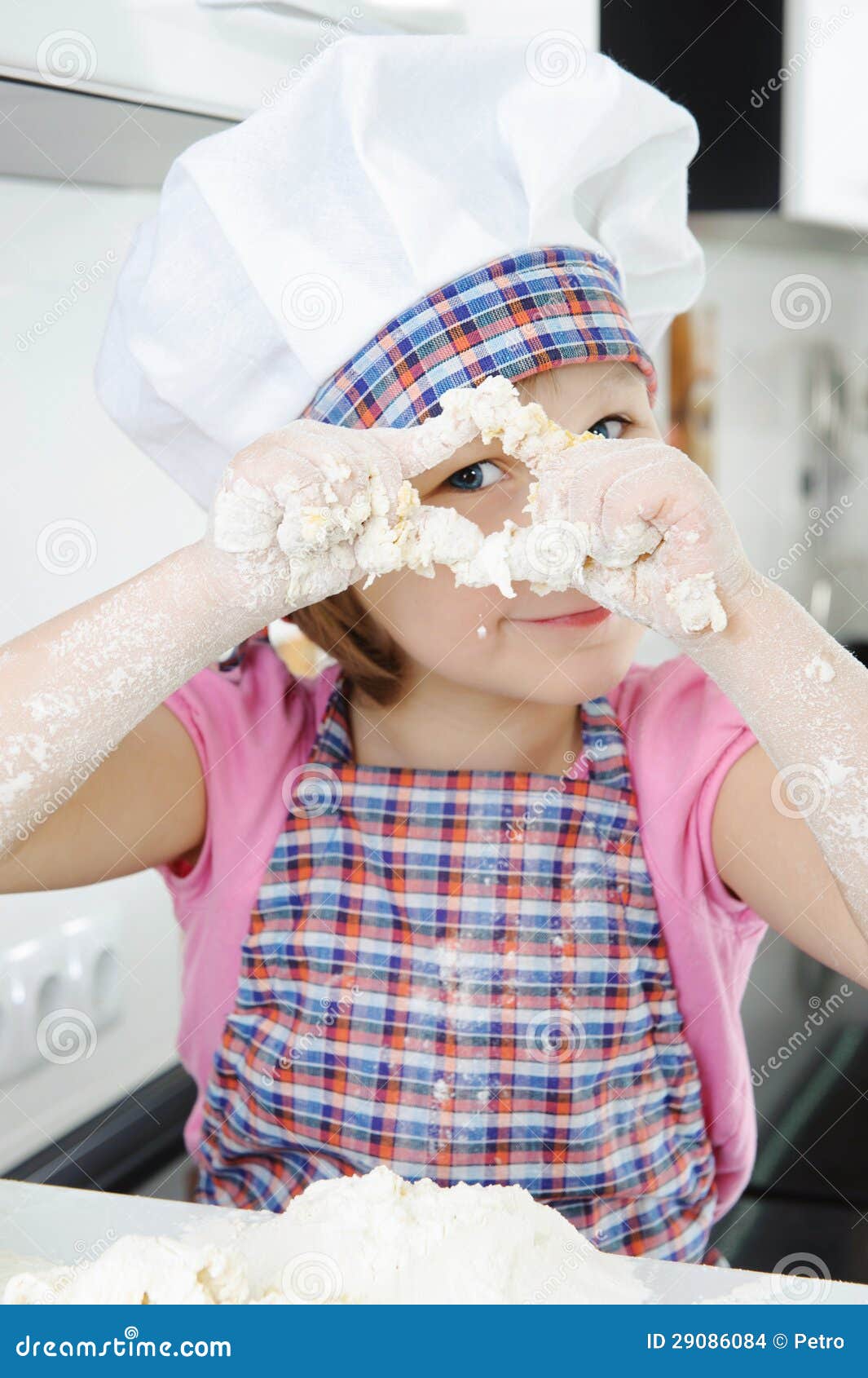 Little Girl Cooking in Kitchen Stock Photo - Image of bread, girl: 29086084