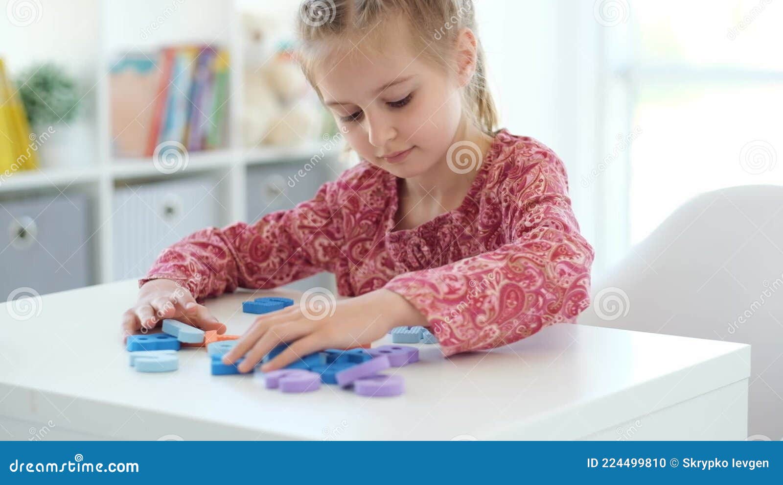 Little Girl Counting Math Task during Lesson Stock Footage - Video of ...