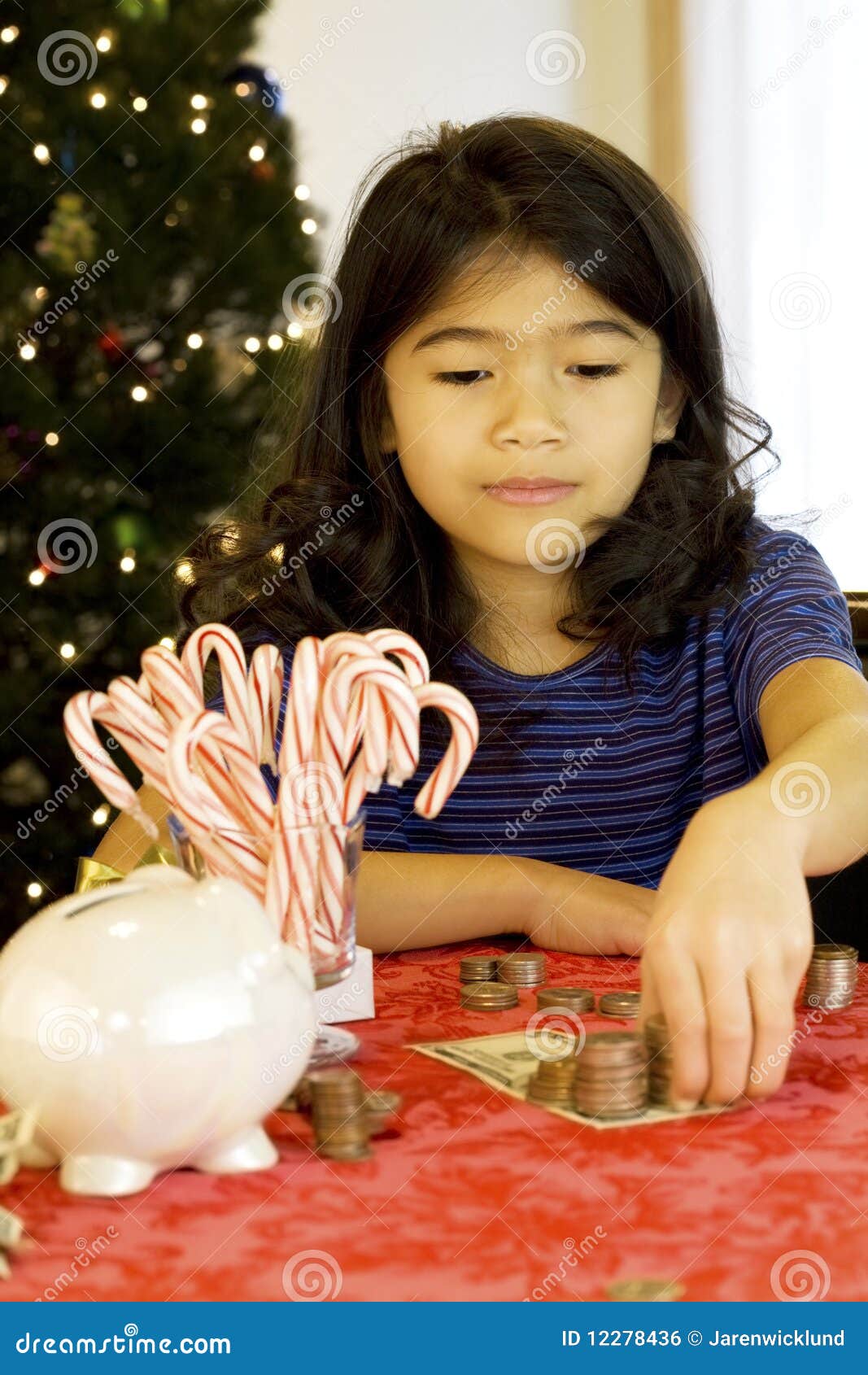 Little girl counting money stock photo. Image of cash - 12278436