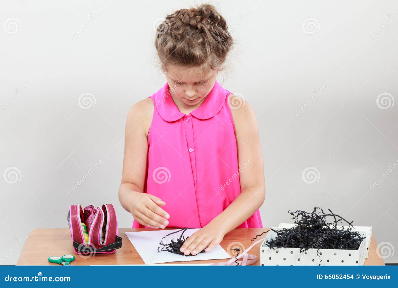 Little Girl Create Composition Stock Photo - Image of study, active ...