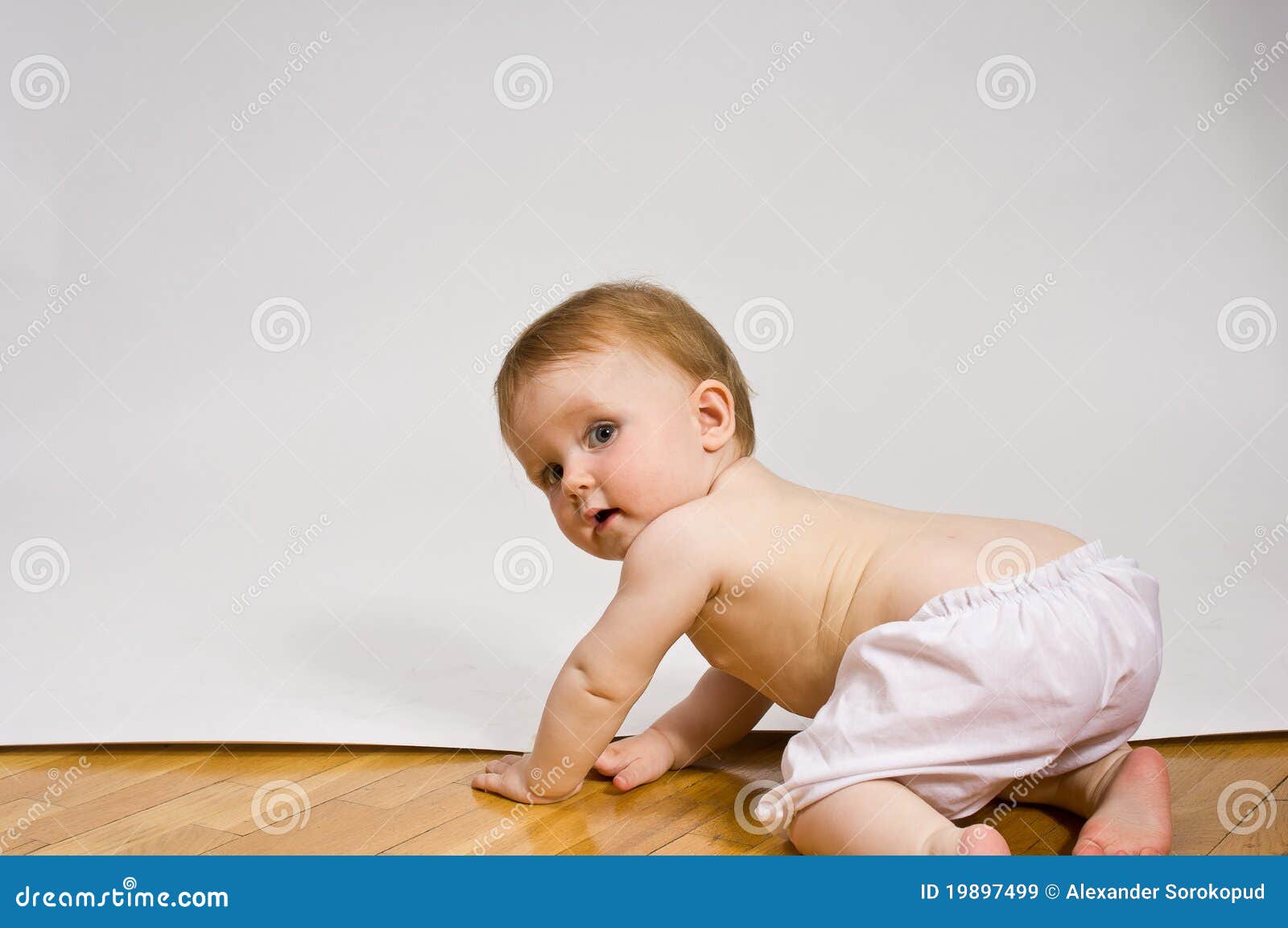 Little girl creeping away stock image. Image of leisure - 19897499