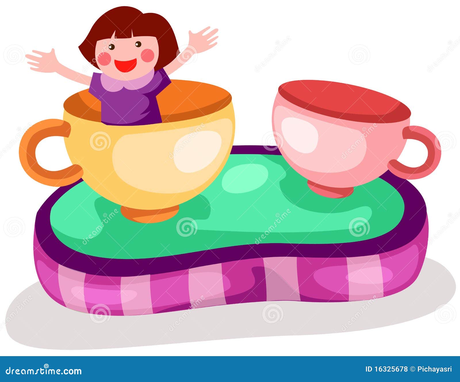 Little girl in a cup stock vector. Illustration of template - 16325678