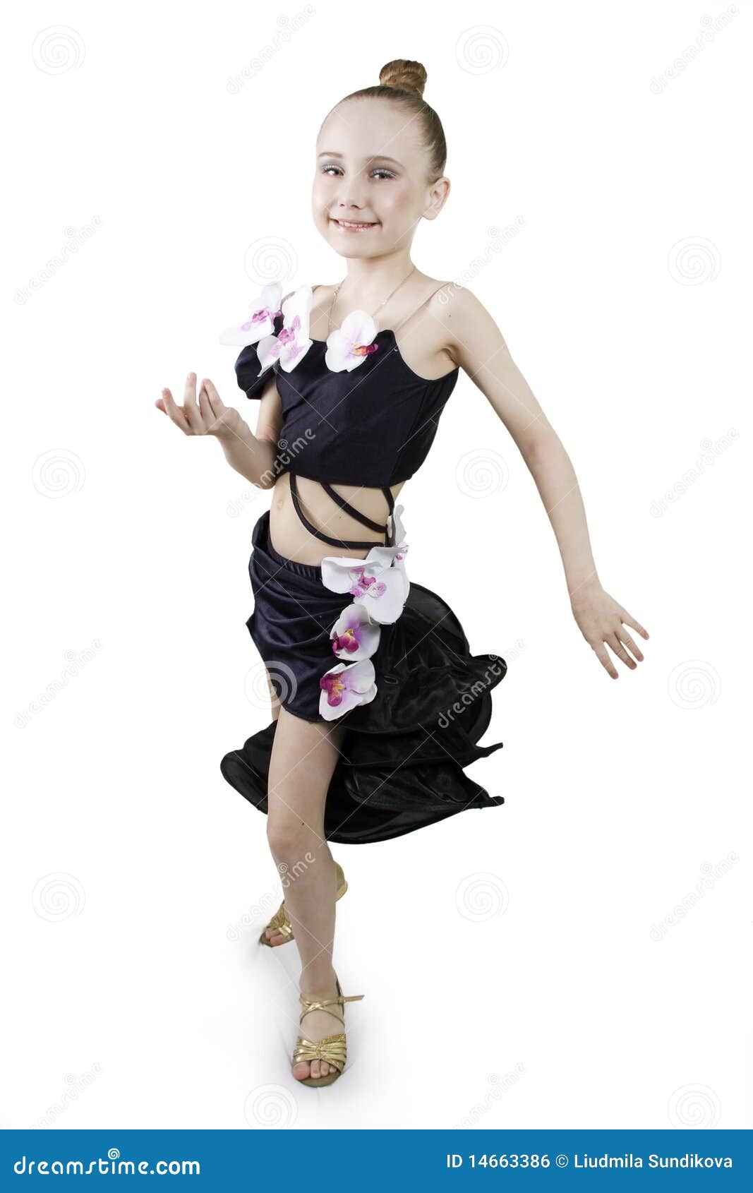 Little girl dancing. stock photo. Image of child, active - 14663386