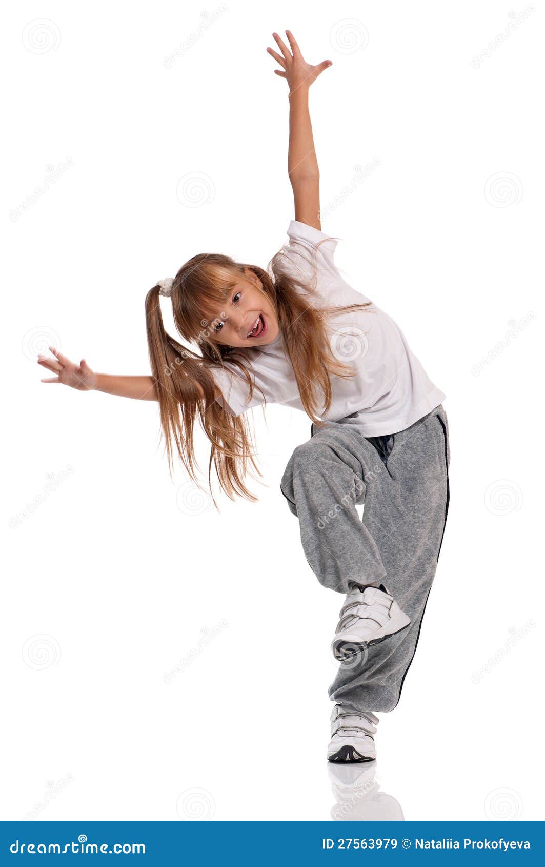 Little girl dancing stock image. Image of fitness, background - 27563979