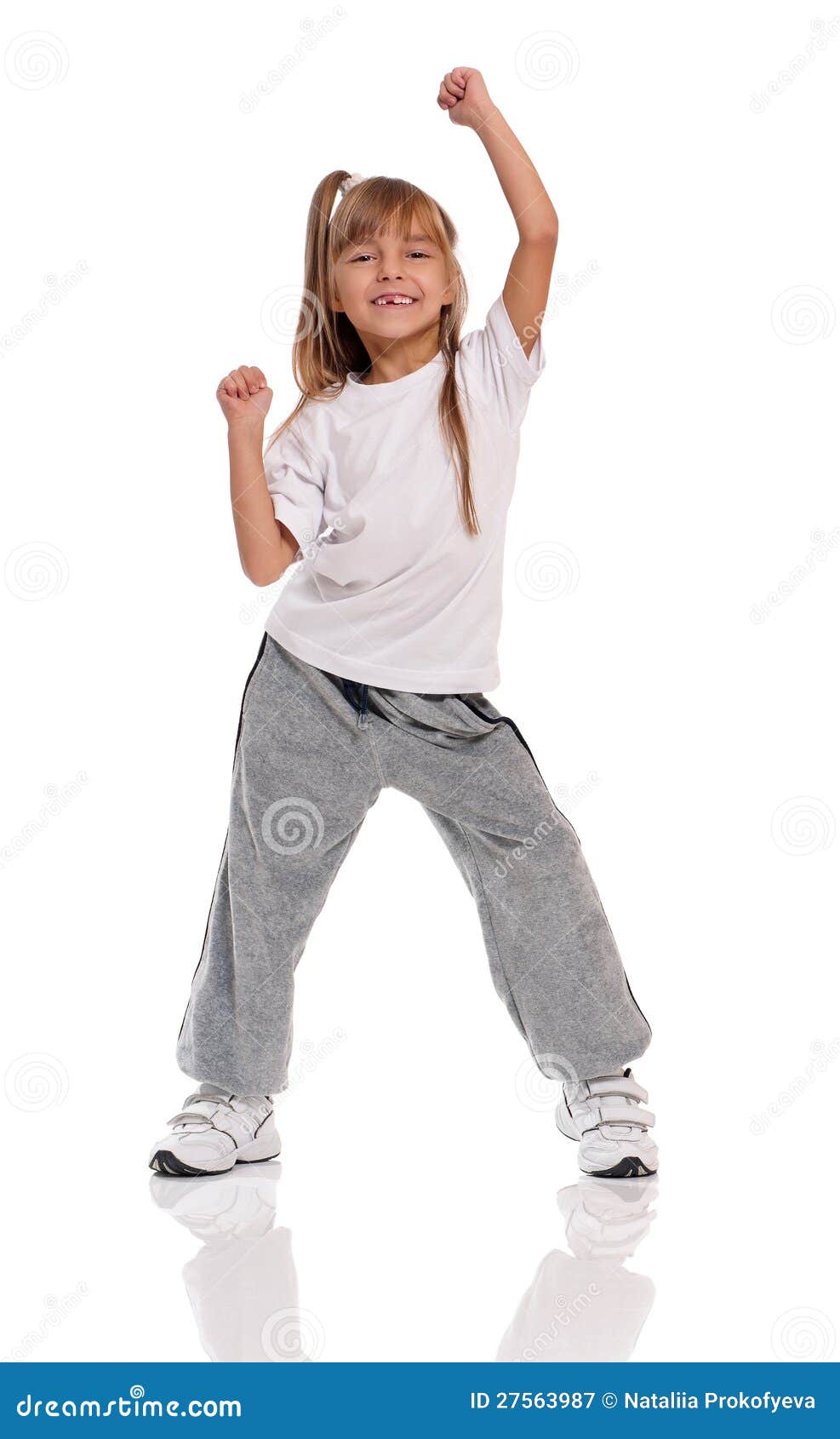Little girl dancing stock image. Image of exercise, happy - 27563987