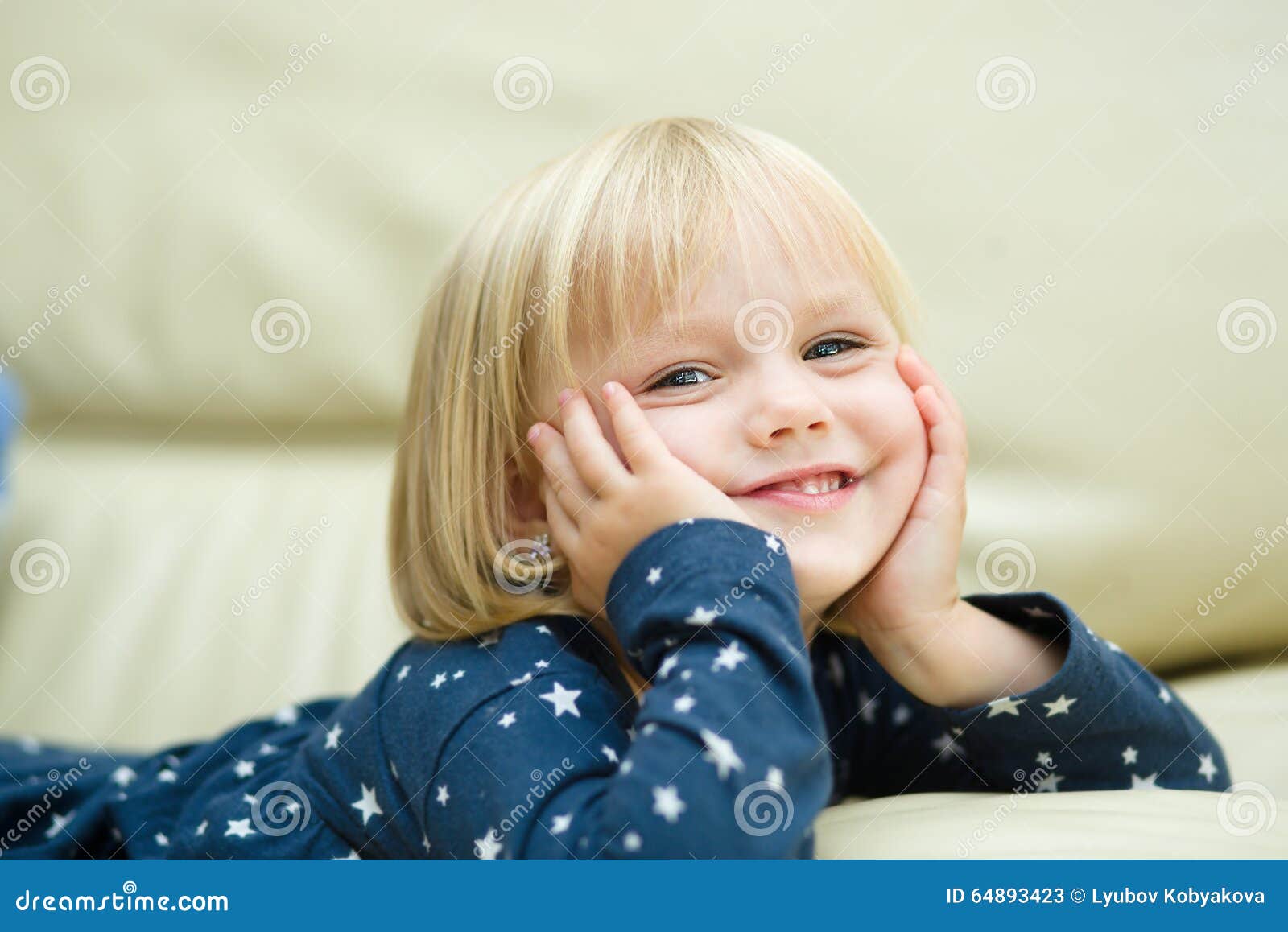 Little girl is daydreaming stock image. Image of crafts - 64893423