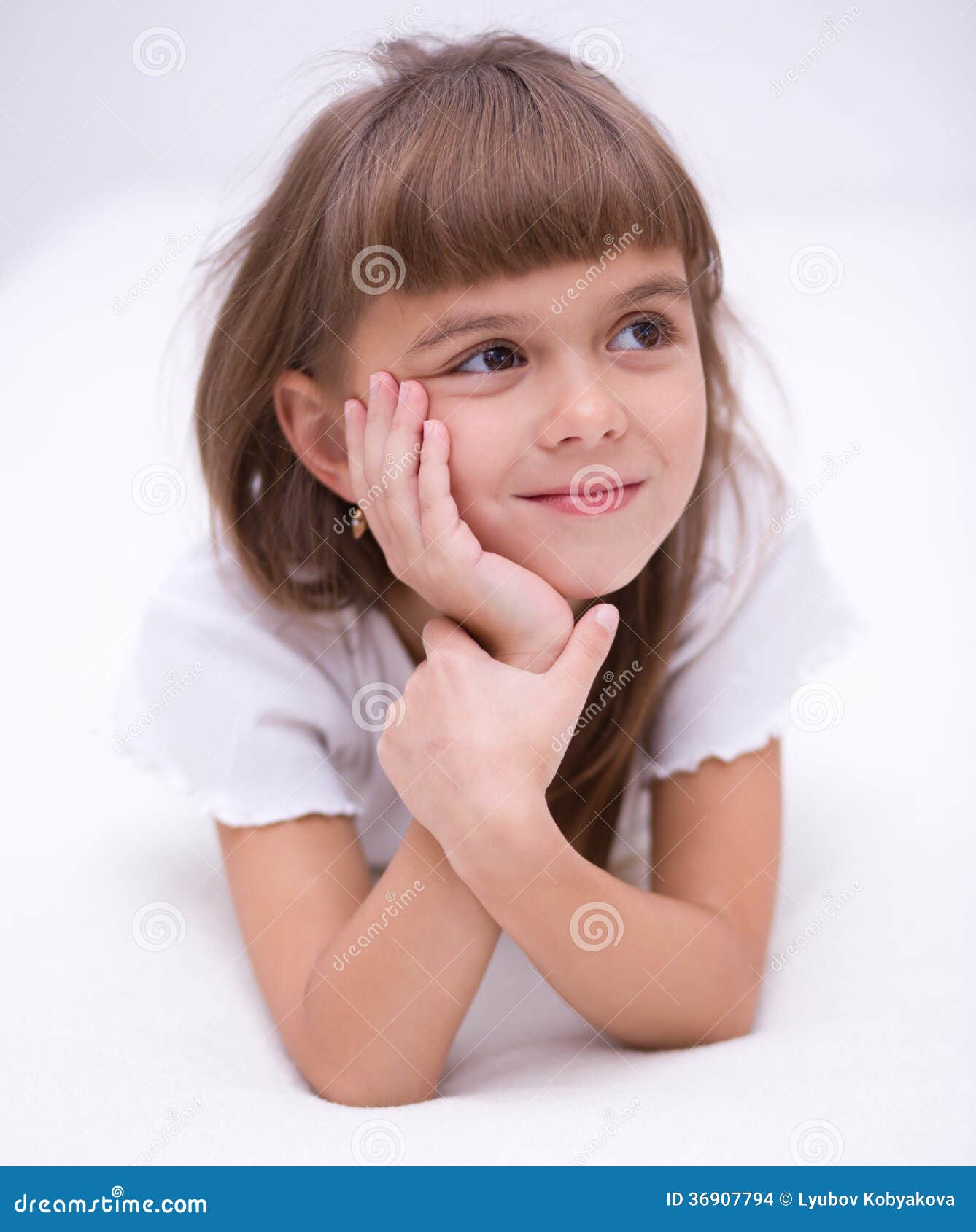 Little girl is daydreaming stock photo. Image of emotional - 36907794
