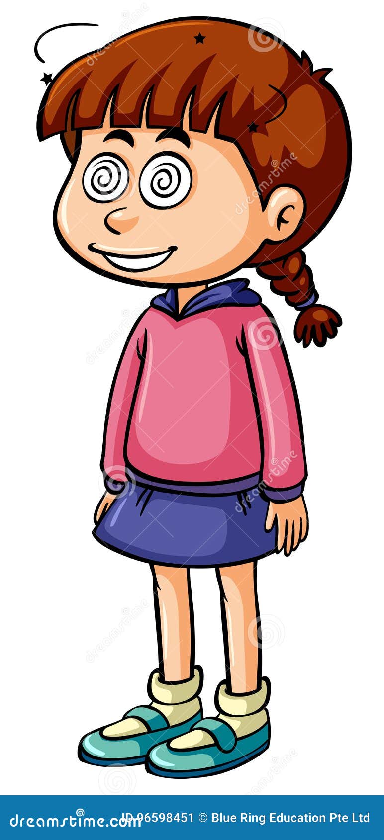 Little Girl with Dizzy Face Stock Vector - Illustration of expressing ...
