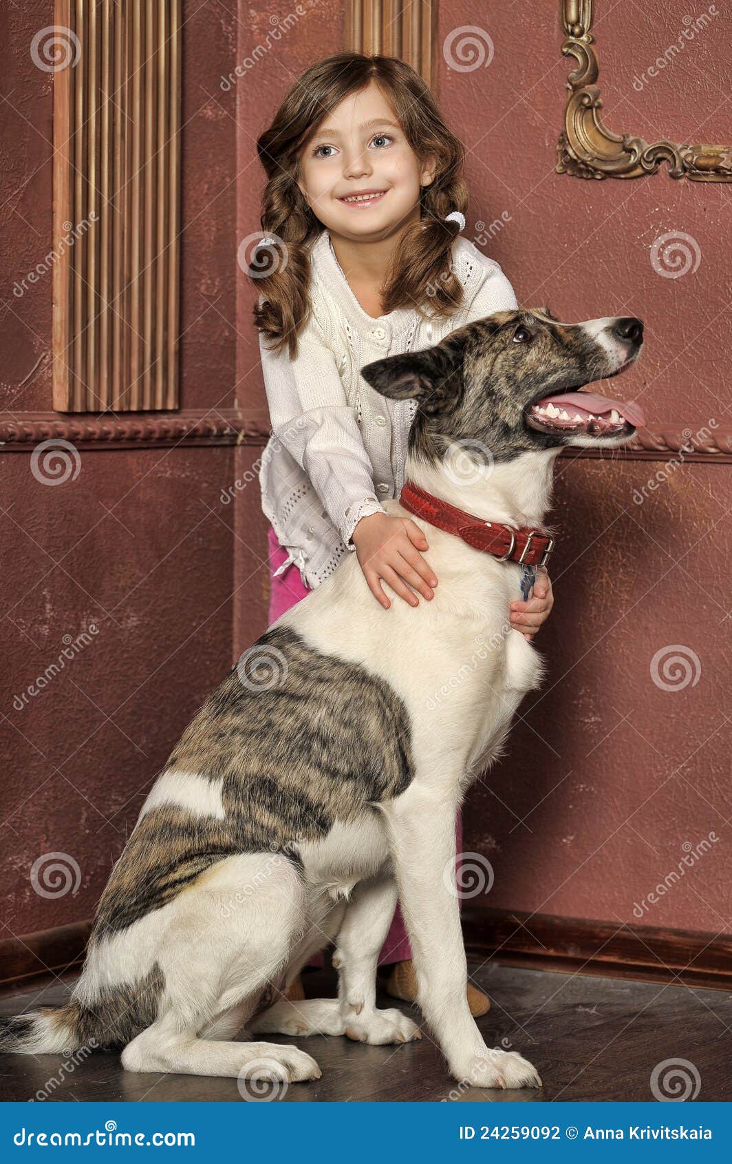 Little girl with dog stock photo. Image of birthday, human - 24259092