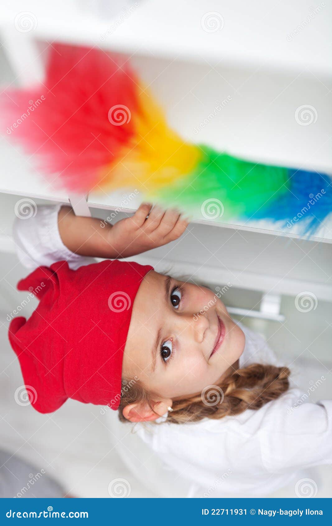 Little Girl Doing Chores - Dusting Stock Image - Image of duster ...