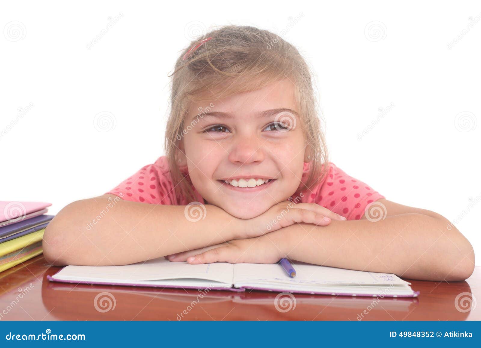 Little girl doing homework stock photo. Image of students - 49848352