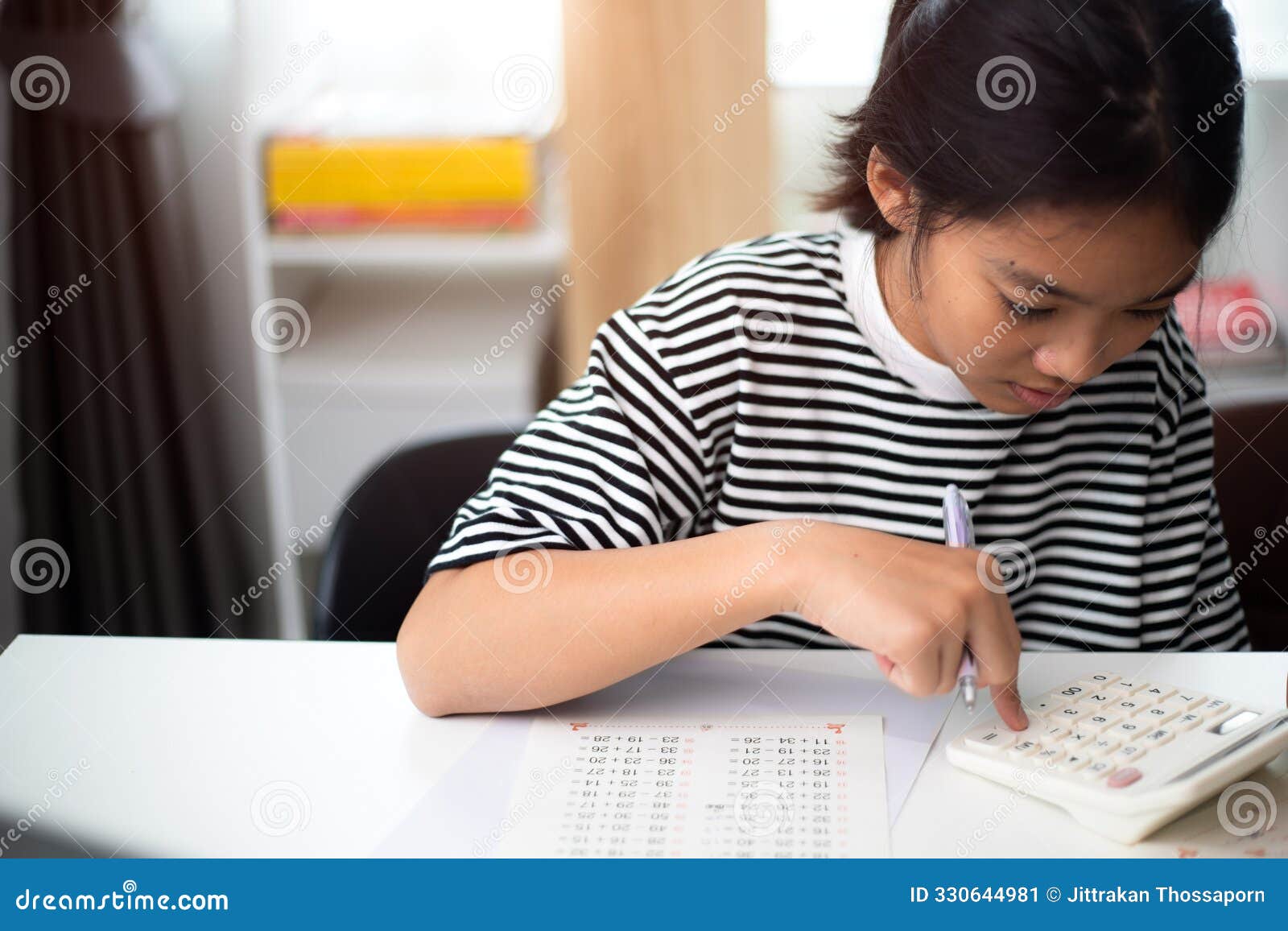 Little Girl Doing Math Task Stock Image - Image of cognition ...