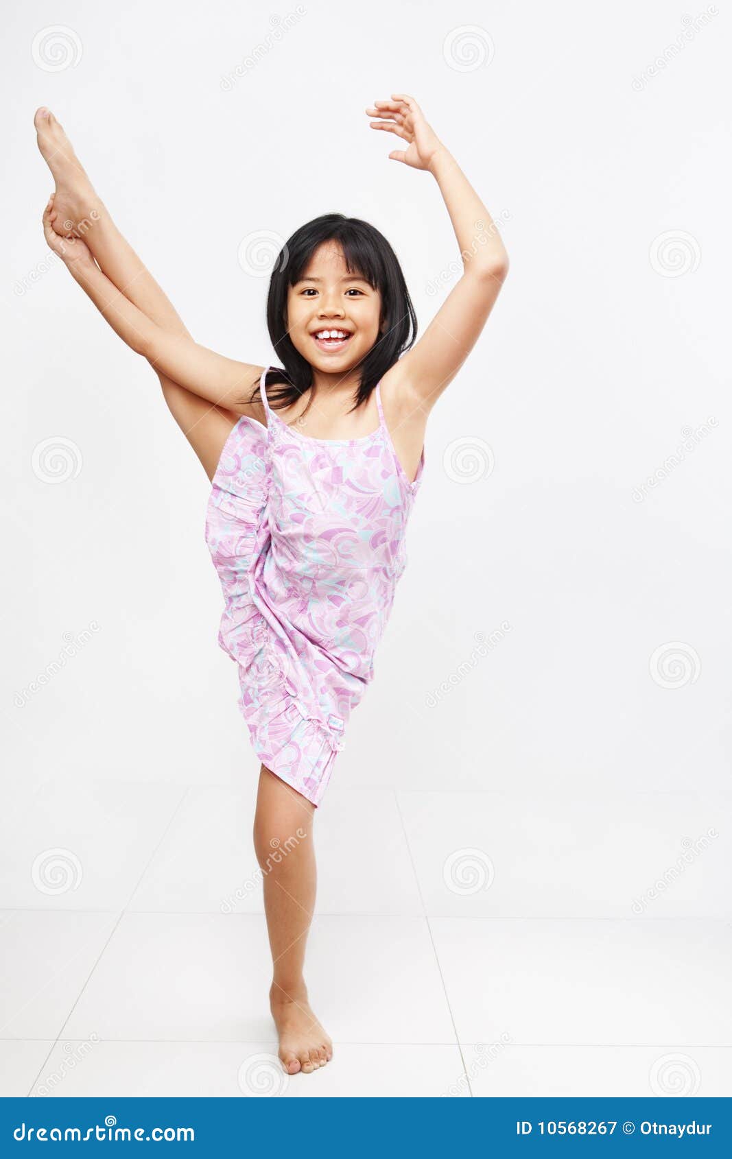 Little Girl Doing Stretching Stock Image - Image of pliable, pose: 10568267