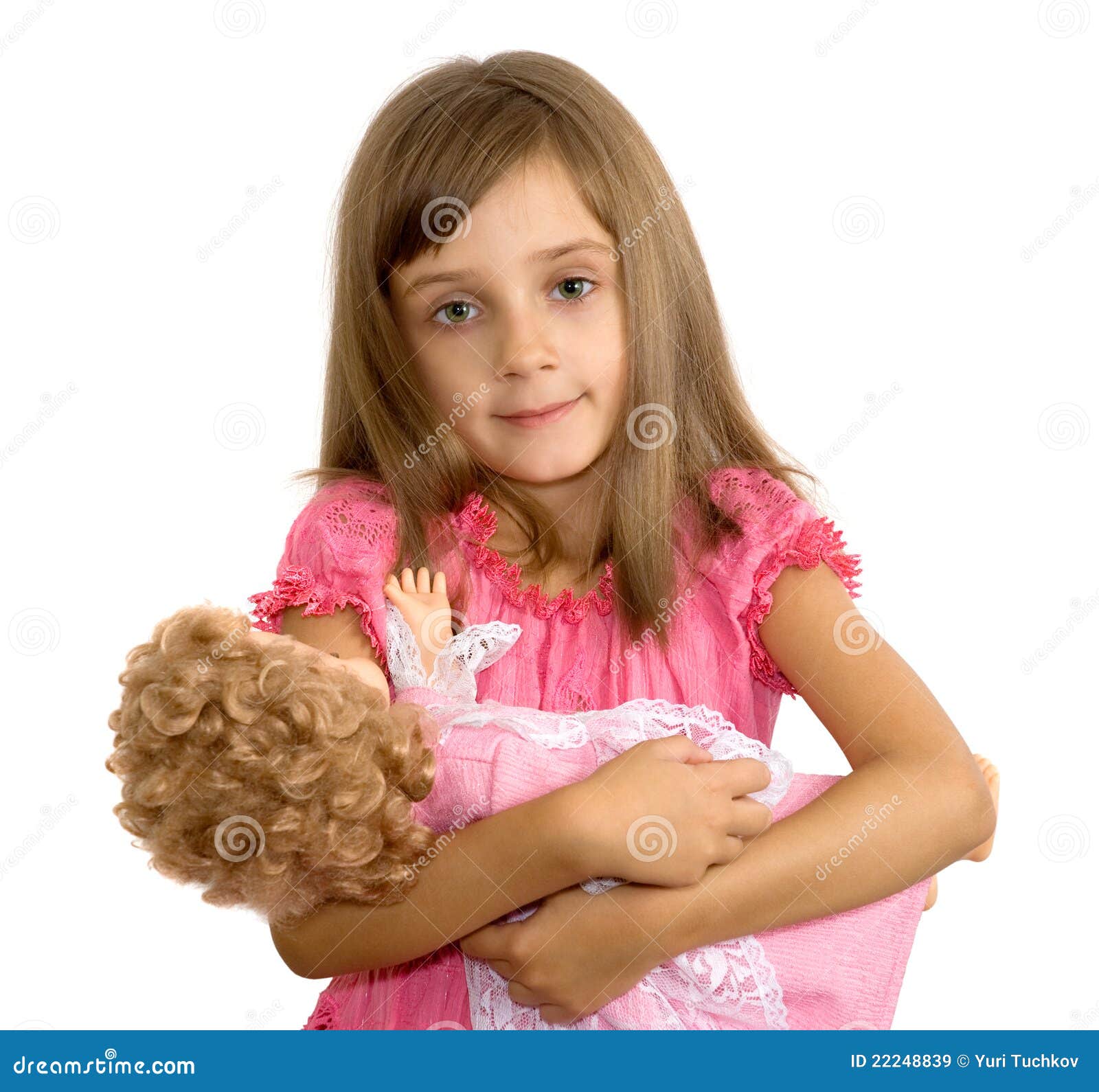 The Little Girl with a Doll Stock Image - Image of young, small: 22248839